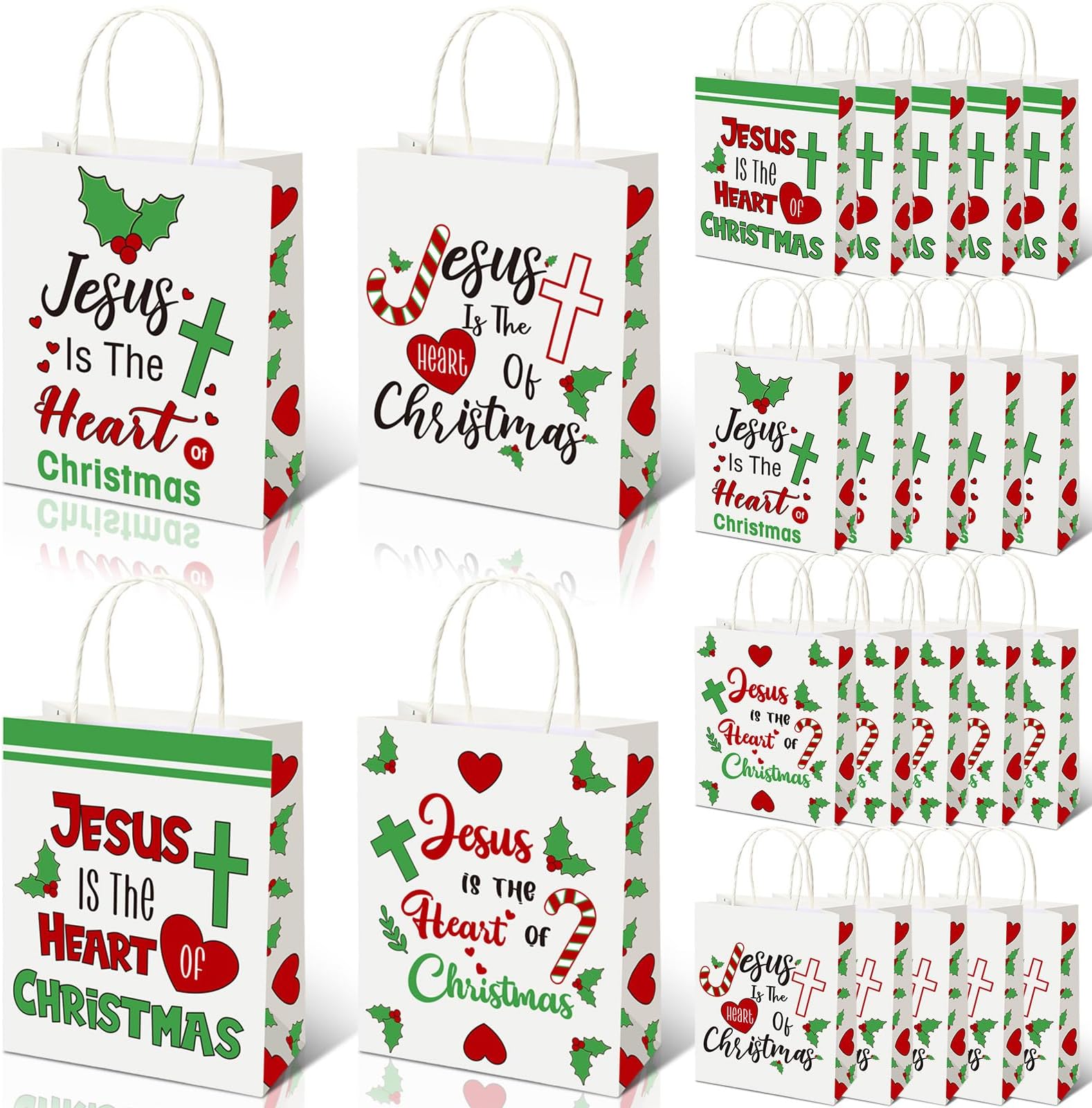 Amazon.com: Zhanmai 24 Pcs Christmas Gift Bags with Handles Bulk ...