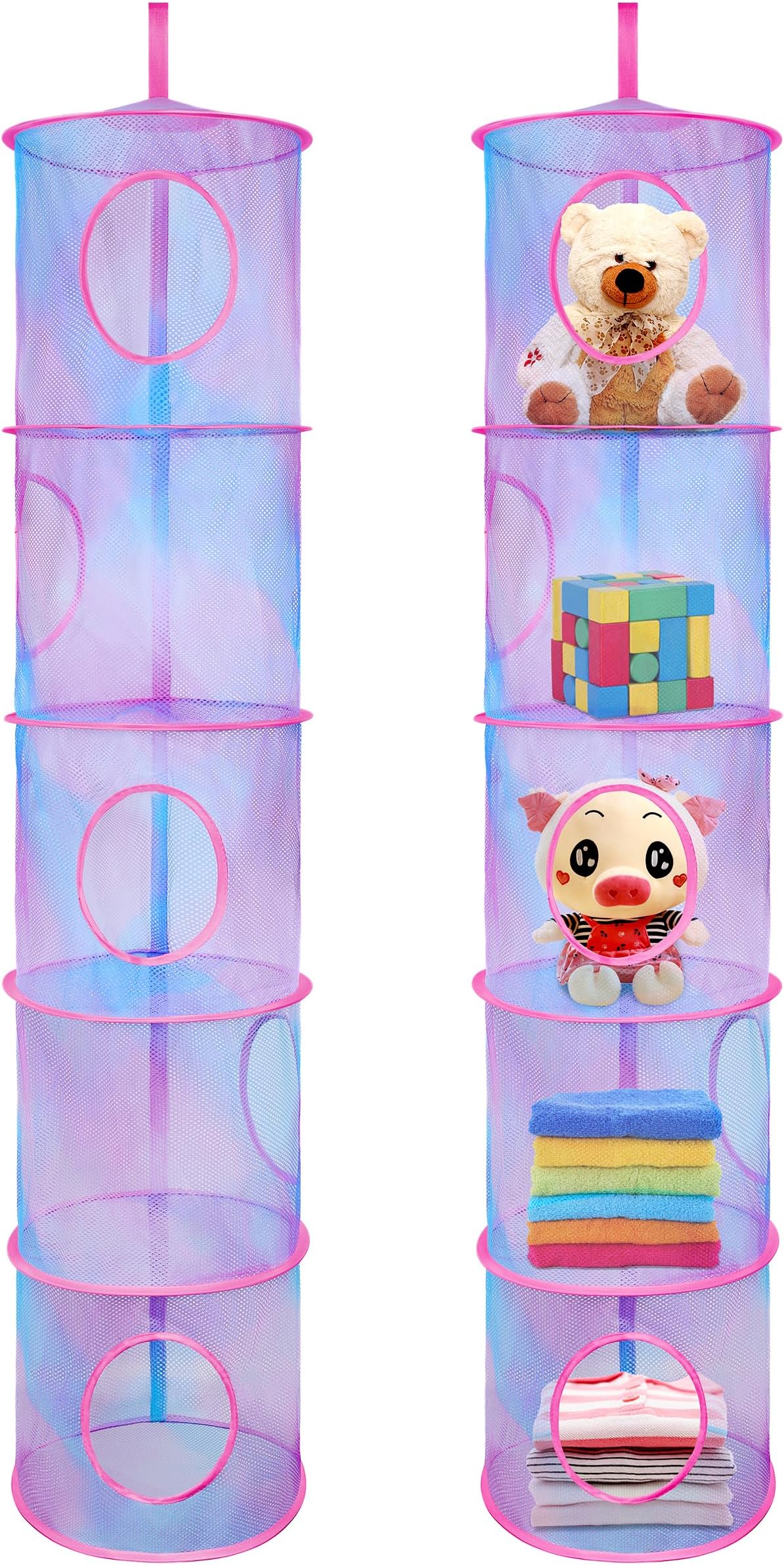 Amazon.com: Goldenvalueable Hanging Mesh Space Saver Bags Organizer 4 ...