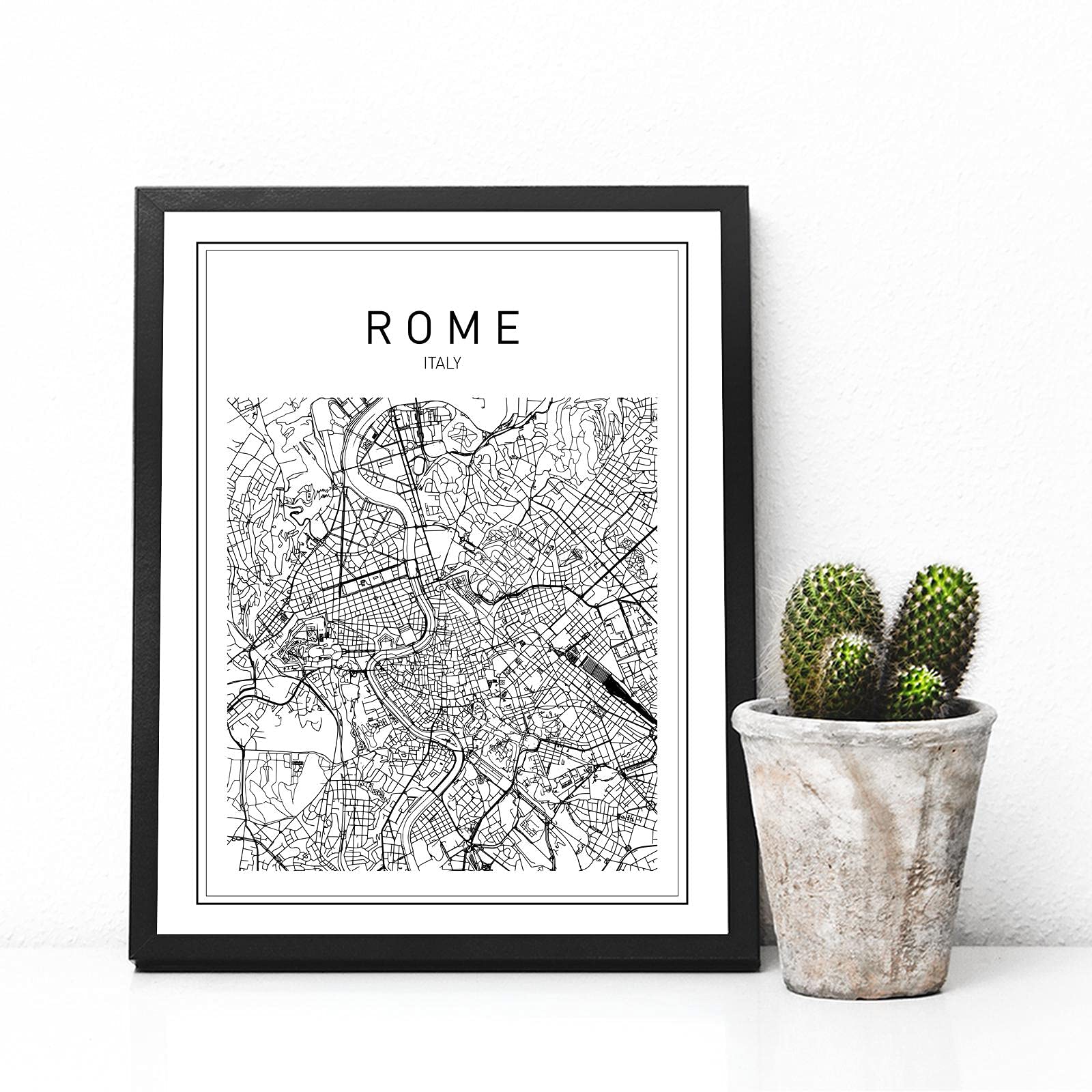 Buy Rome Map Rome Print Map of Rome Italy Map Italy Wall Art Map Print ...