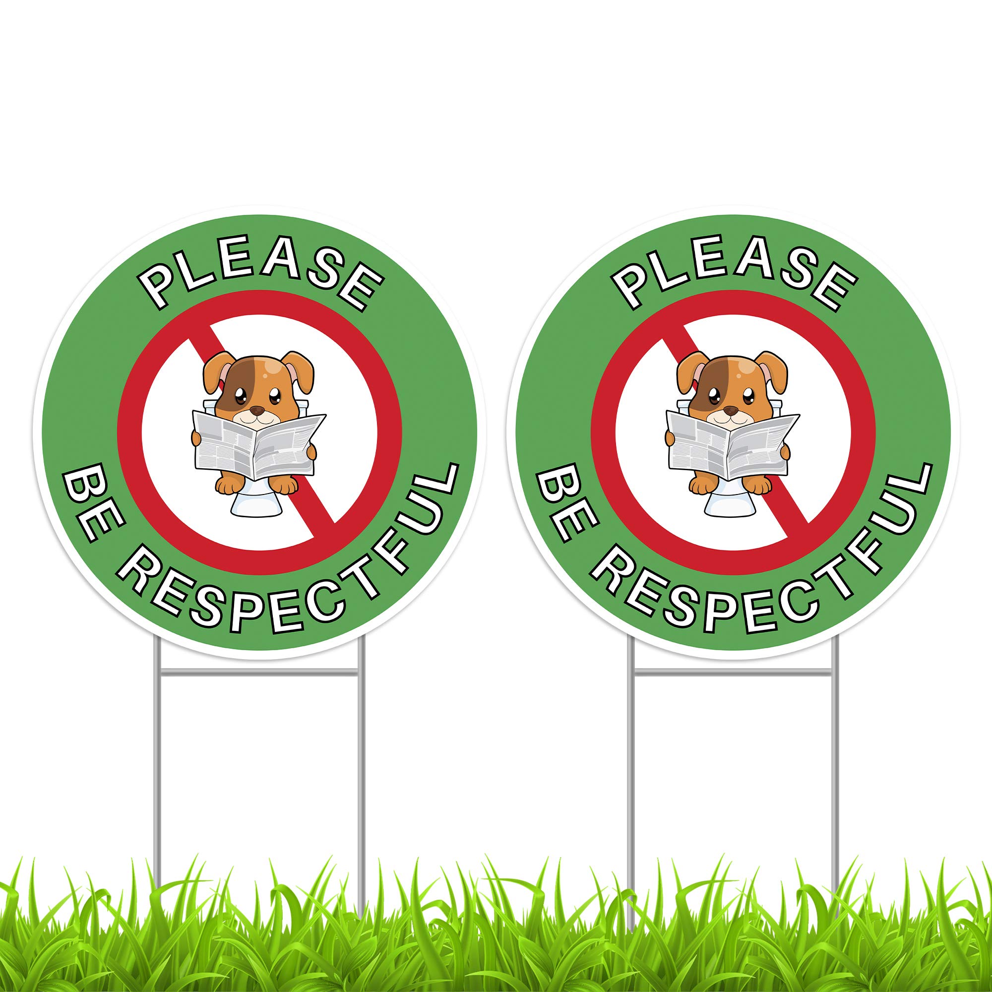 Buy 2PC Funny No Dog Poop Signs For Yard With Stake, 13"x13 ...