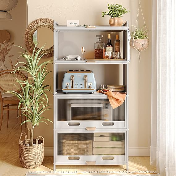 Amazon.com - NETEL Bread Rack Coffee Station Microwaves Rack Storage ...