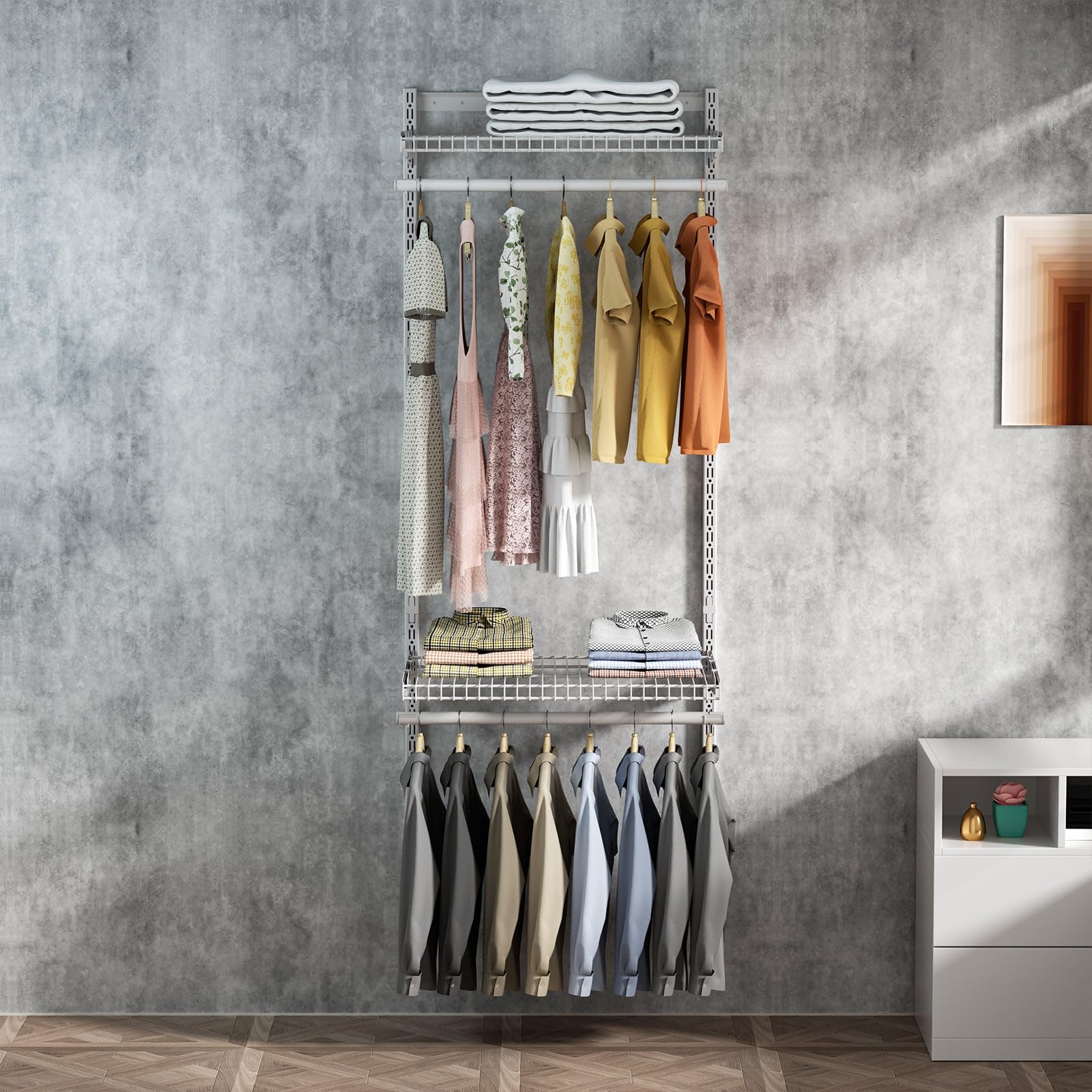 Snapklik.com : LOVMOR 2-4FT Small Closet System, Adjustable Metal Wire ...