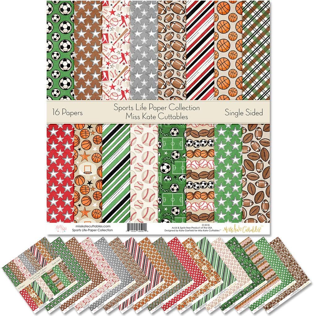 Amazon.com: Pattern Paper Pack - Sports Life - for Soccer Basketball ...