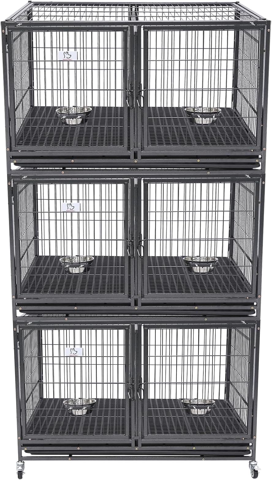 Amazon.com : Yaheetech Stackable Dog Crate 42'' Heavy Duty Large Dog ...