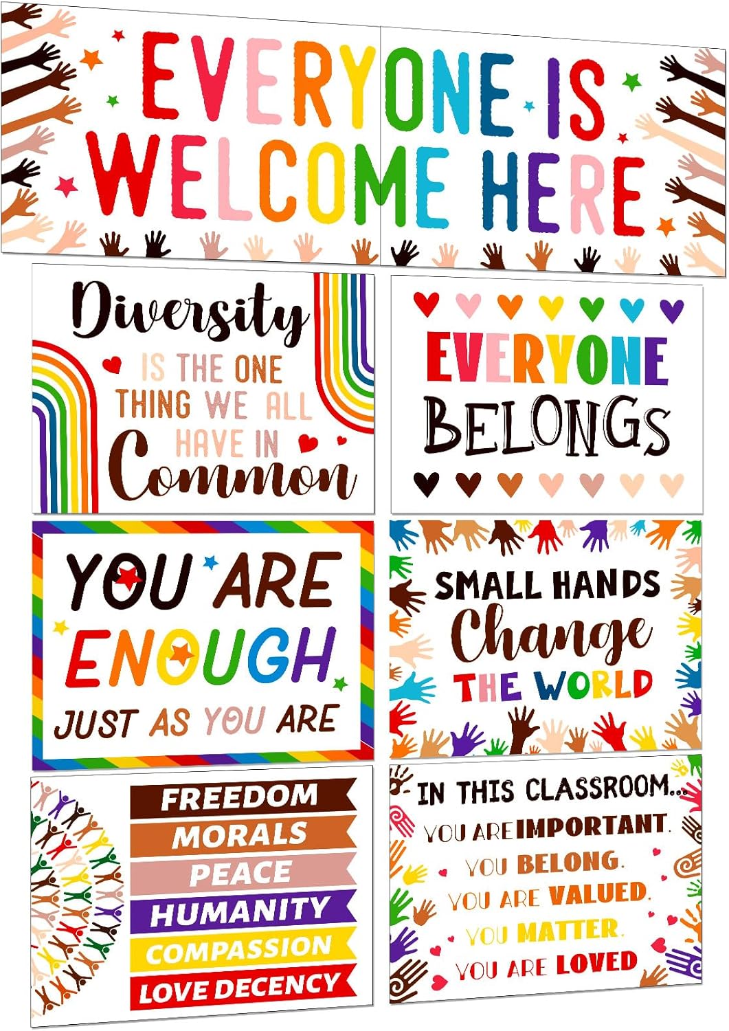 Amazon.com : Chuangdi 8 Pcs Classroom Decorations Bulletin Board Future ...