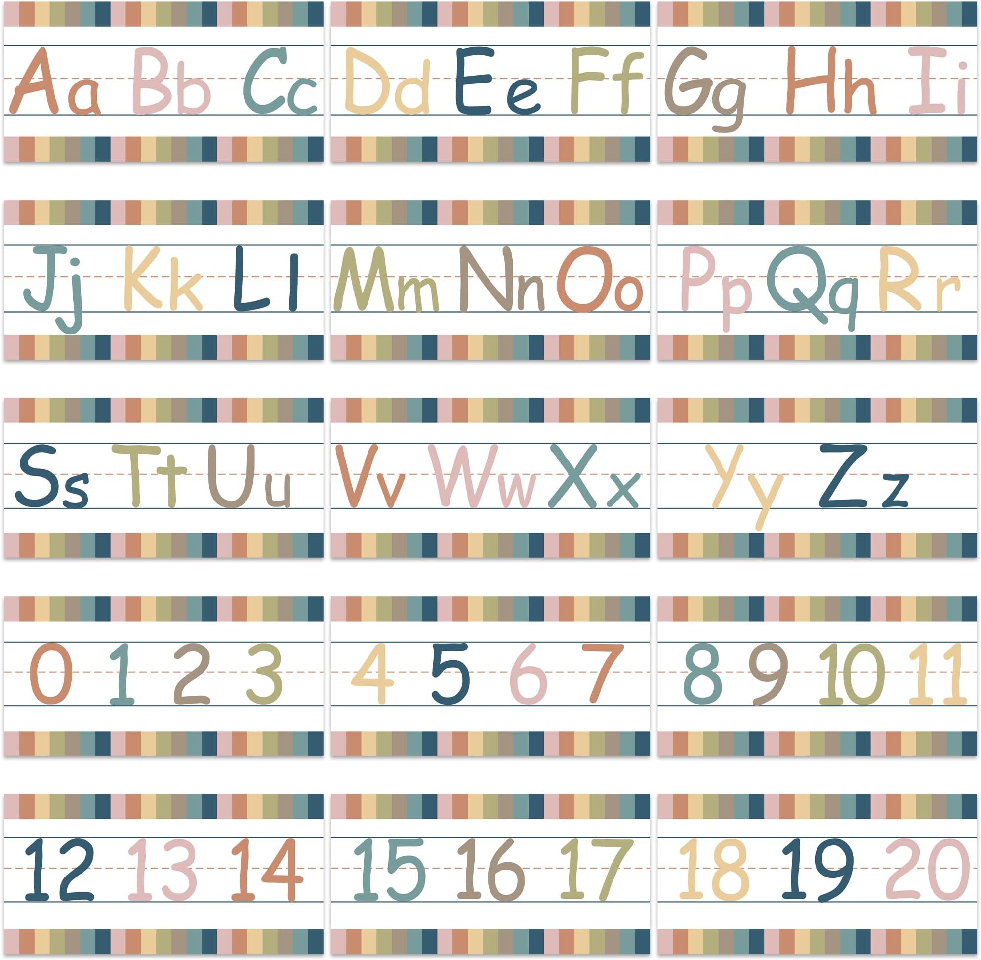 Amazon.com: 15 Pcs Boho Alphabet Bulletin Board Set Boho ABC Letters 0 ...