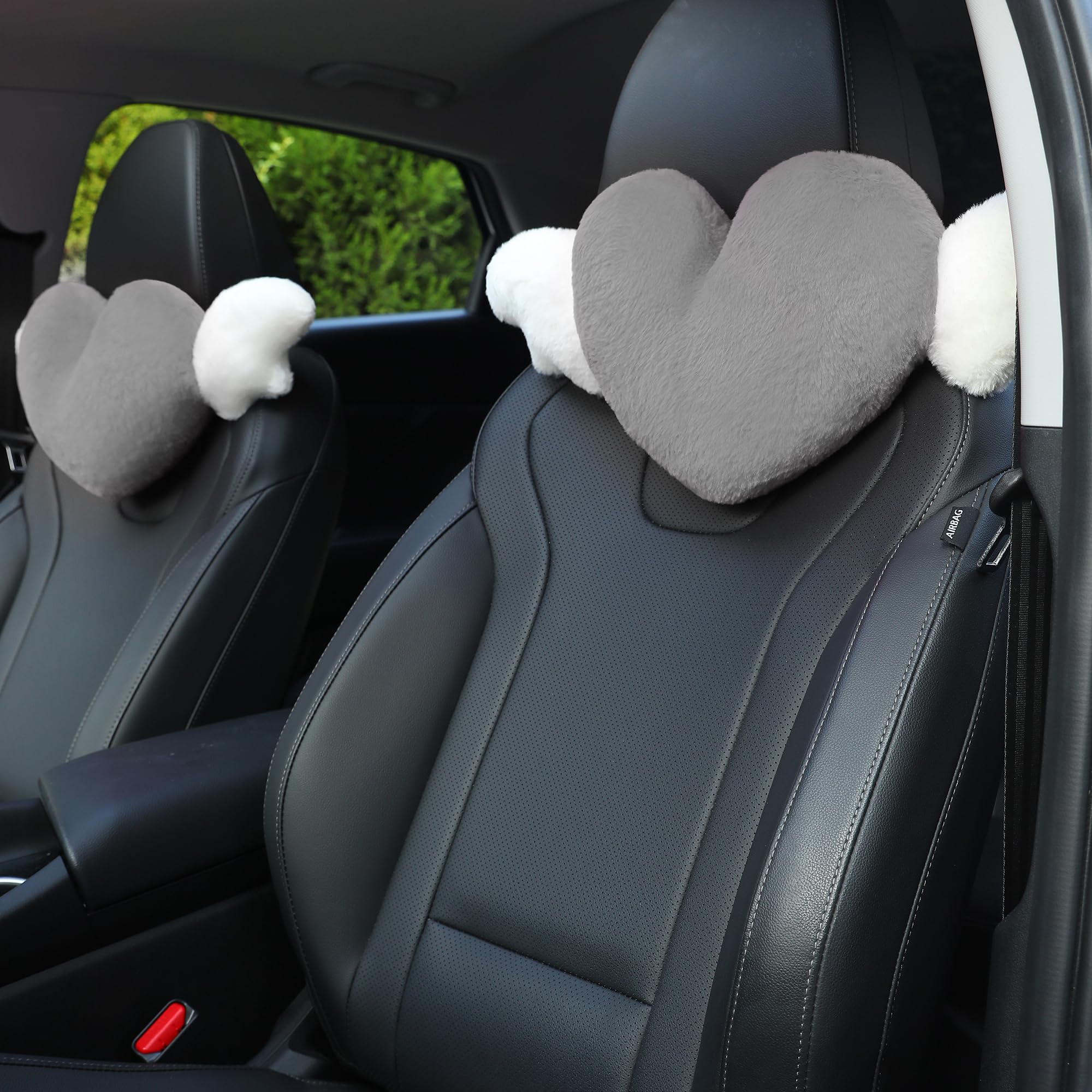 Amazon.com: 2 Pack Heart Shaped Cute Car Headrest Pillow with Angel ...