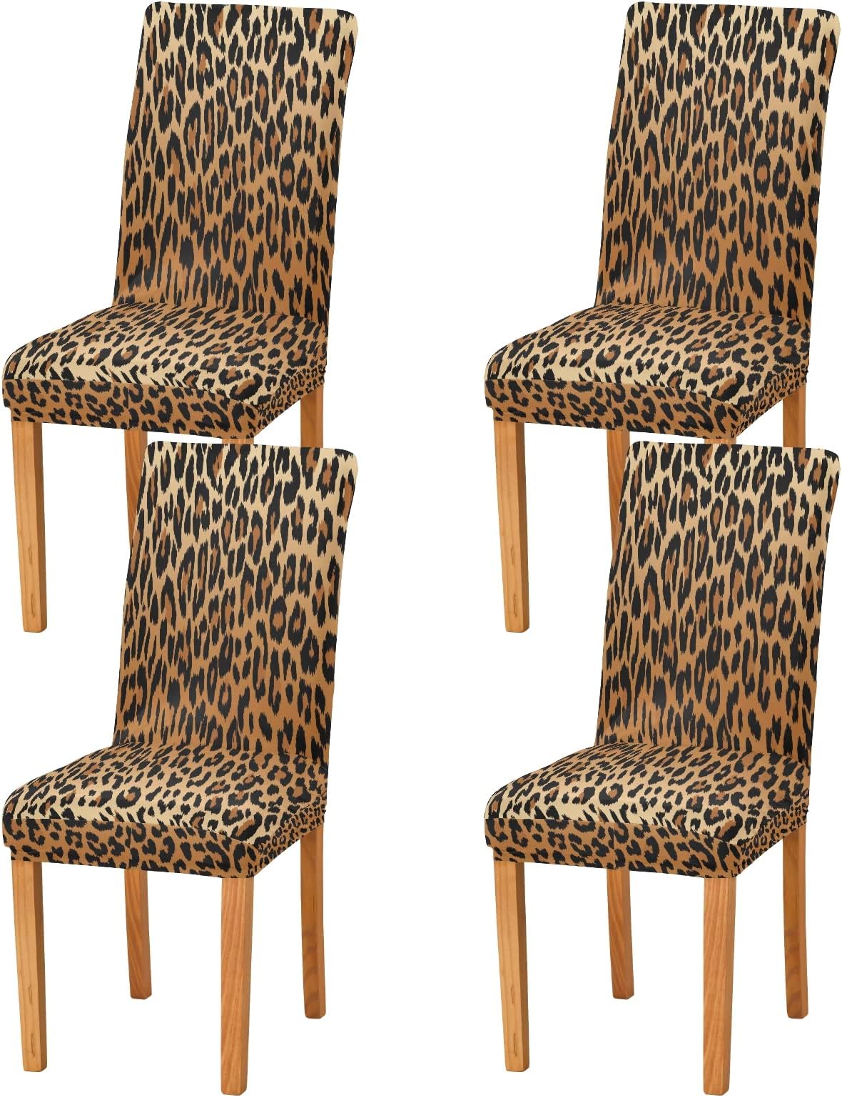 Amazon.com: xigua Fashion Leopard Print Chair Covers for Dining Room ...