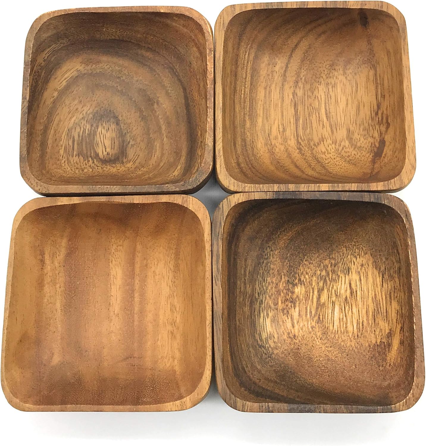Amazon.com: Handcrafted Snack Acacia Wood Small Square Tray Bowl 4'x1 ...