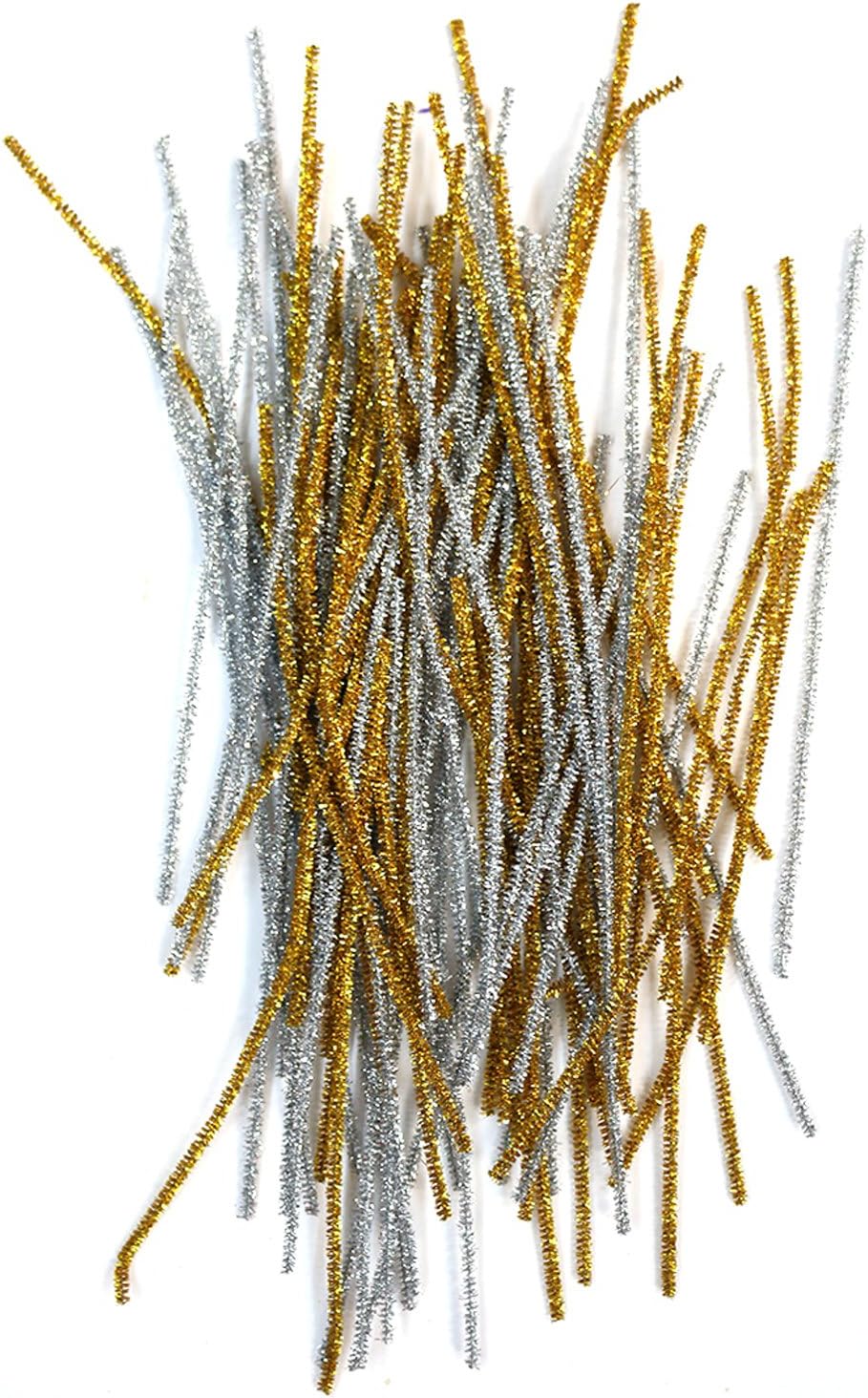 Metallic Gold + Silver Pipe Cleaners - Choose 100/200 / 300 (300 ...