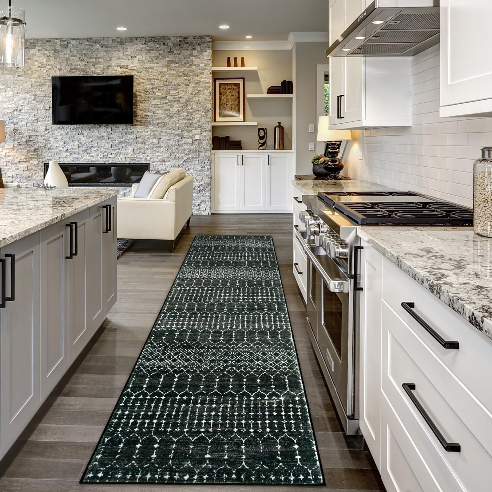 Amazon.com: Ileading Black Runner Rugs for Hallway 2'x8' Non Slip ...