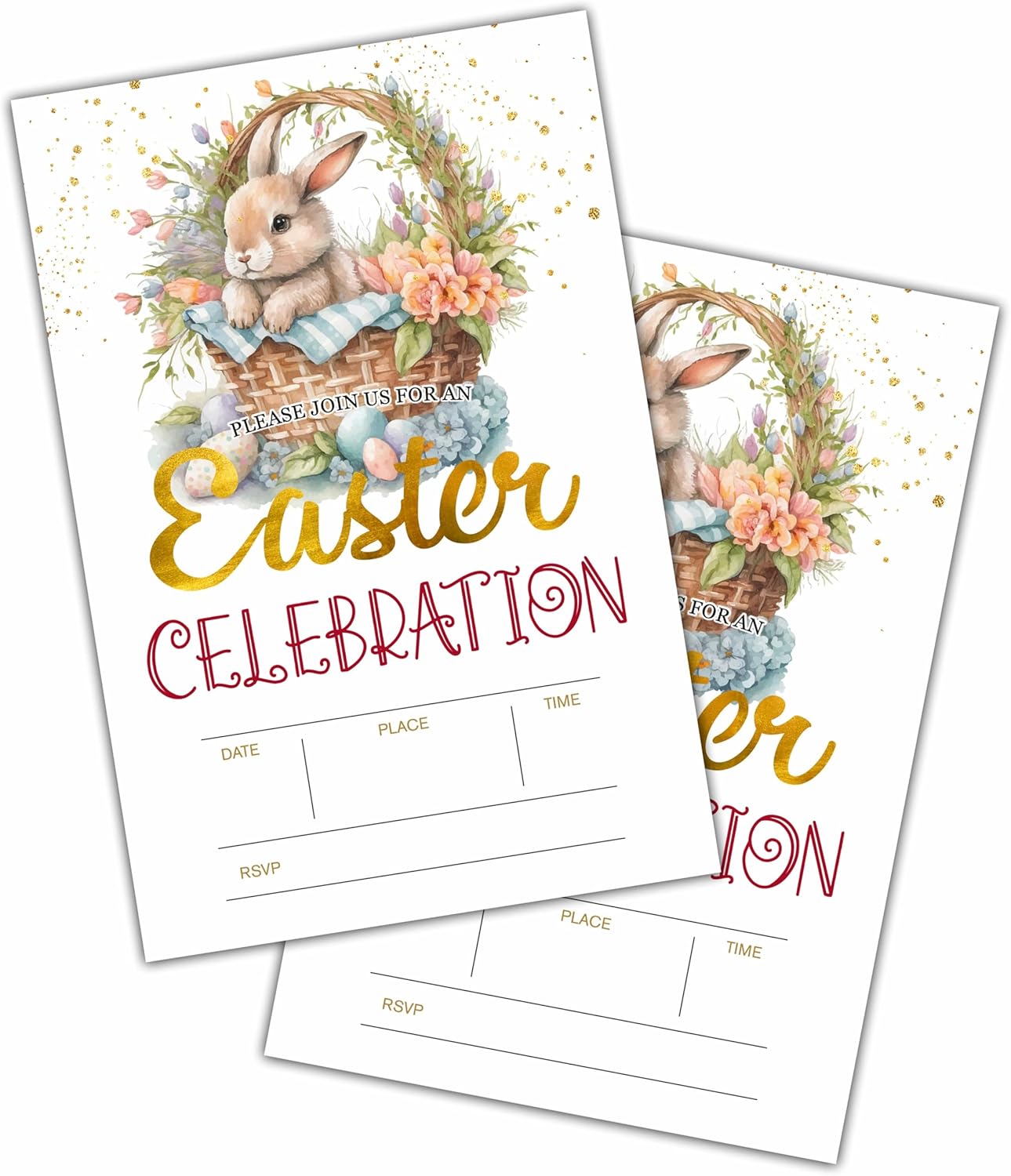 Amazon.com : Tedea Easter Party Invitations, Easter Egg Hunt Invitation ...