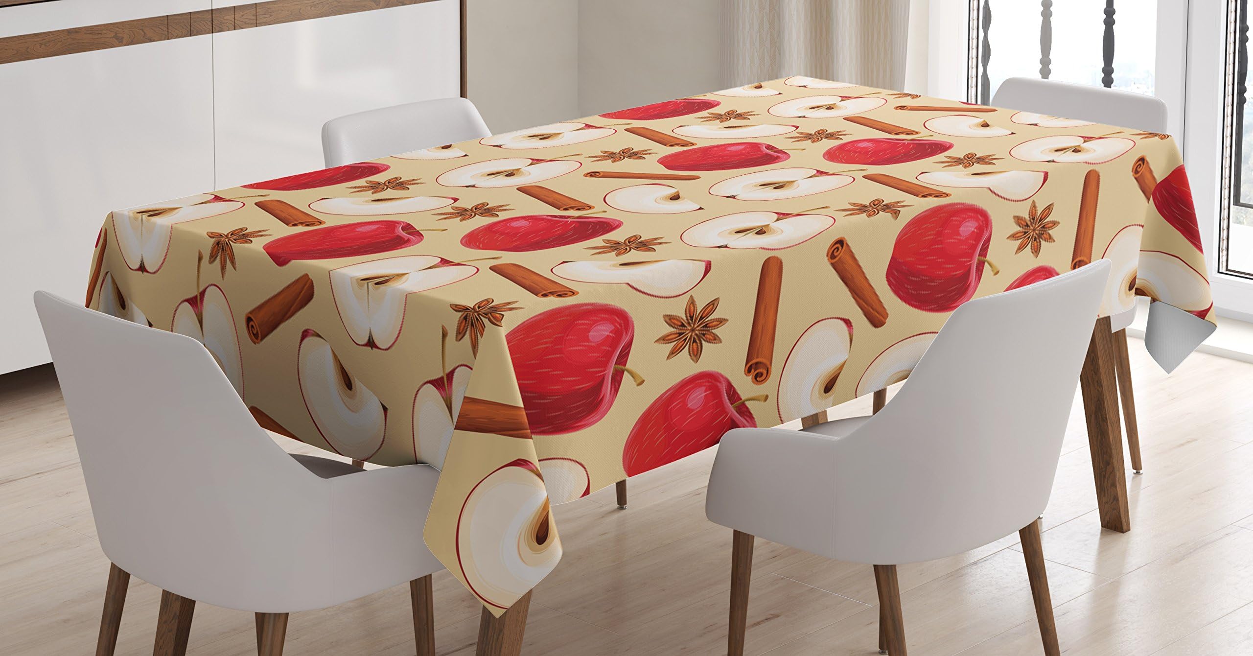Amazon.com: Violet Linen Classic Euro Apples Tablecloth with Large ...