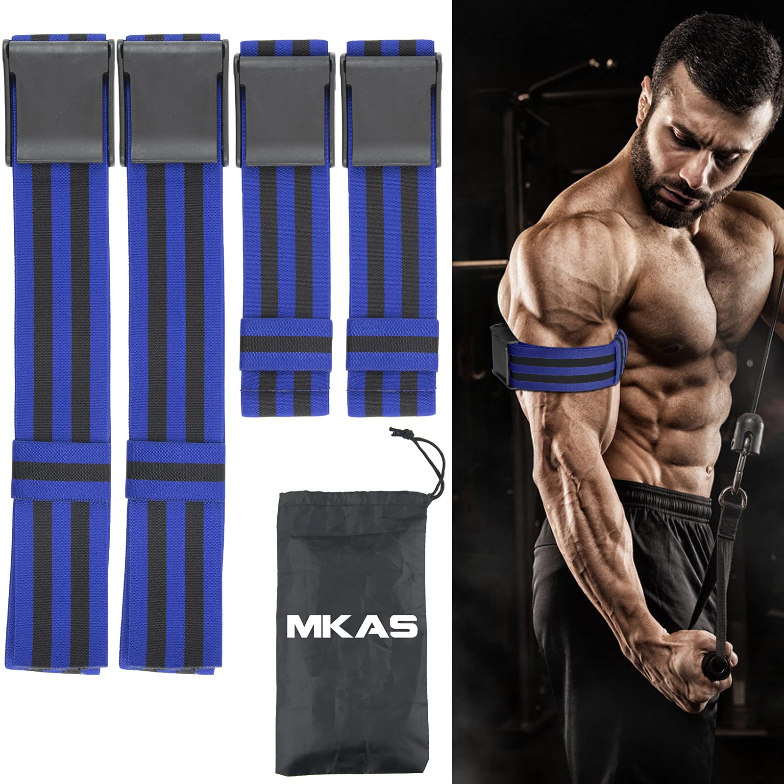 MKAS 4 Packs Blood Flow Restriction Bands BFR Occlusion Bands for Women ...