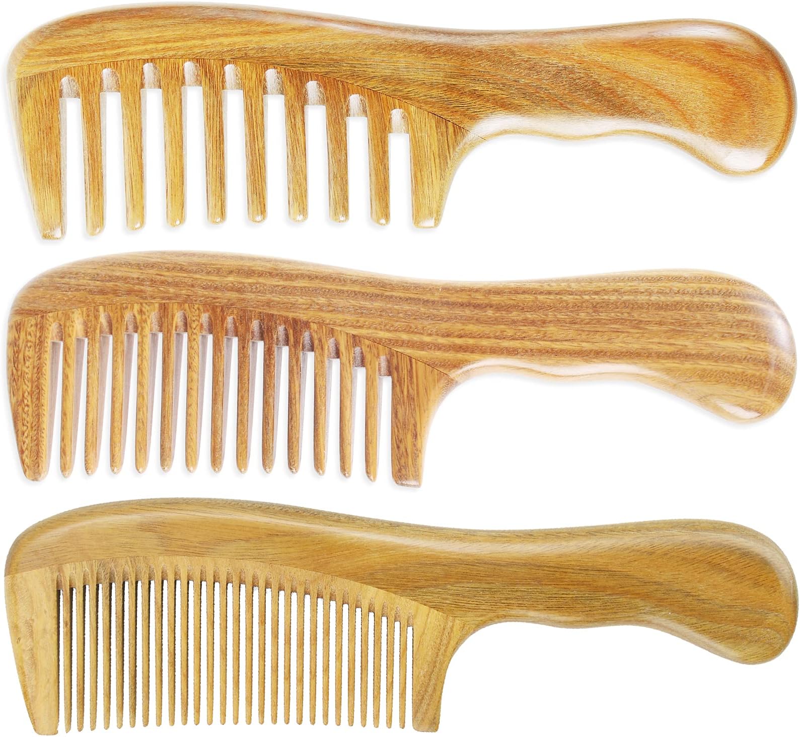 Amazon.com : Breezelike Sandalwood Hair Comb - No Static Handmade Wide ...