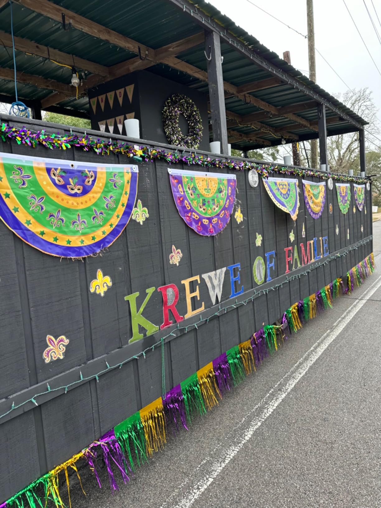 Amazon.com: Tatuo 164 ft Mardi Gras Yellow Green Purple Pennant Banner ...