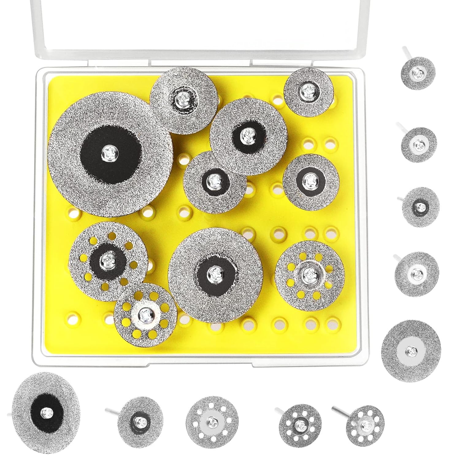 Glarks 10Pcs Diamond Cutting Wheel with 1/8" Mandrel Set, Diamond ...