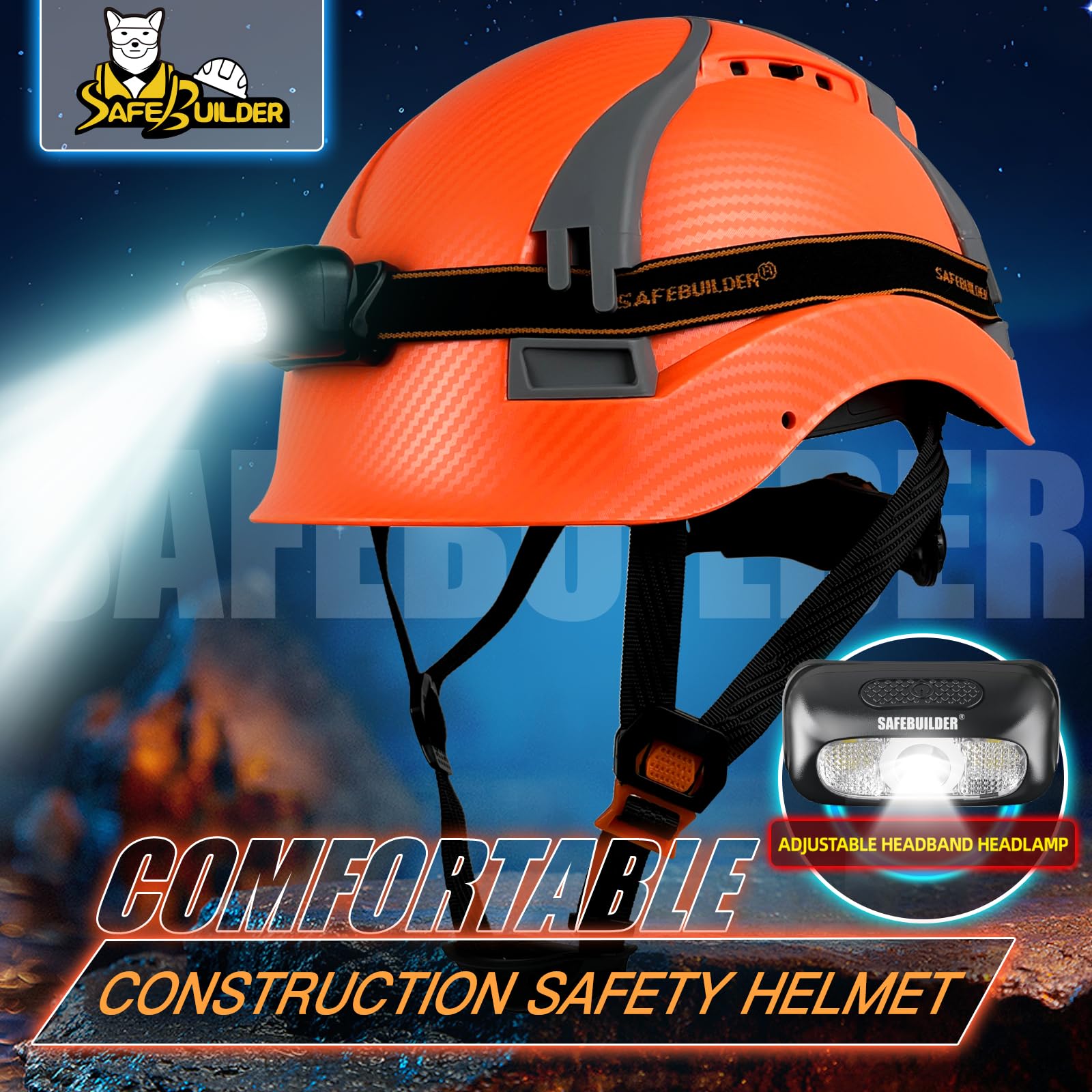 Casque Construction SAFEBUILDER Construction Safety Helmet With ...