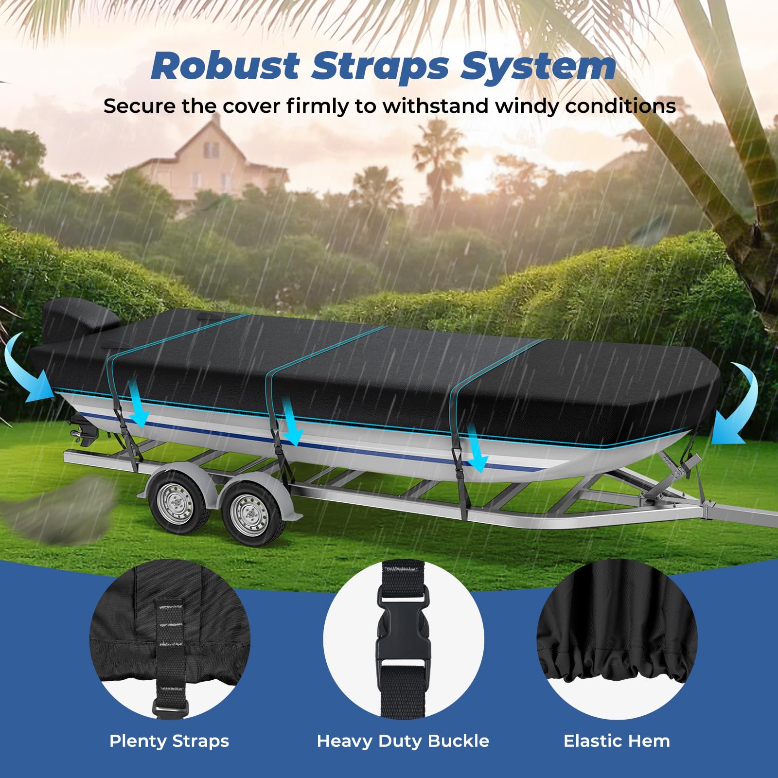 Snapklik.com : RVMasking Jon Boat Cover - 12-14ft Boat Cover