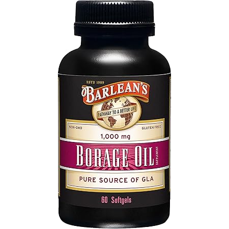 Amazon.com: Barlean's Borage Oil Capsules, 1000mg Cold Pressed Pure ...