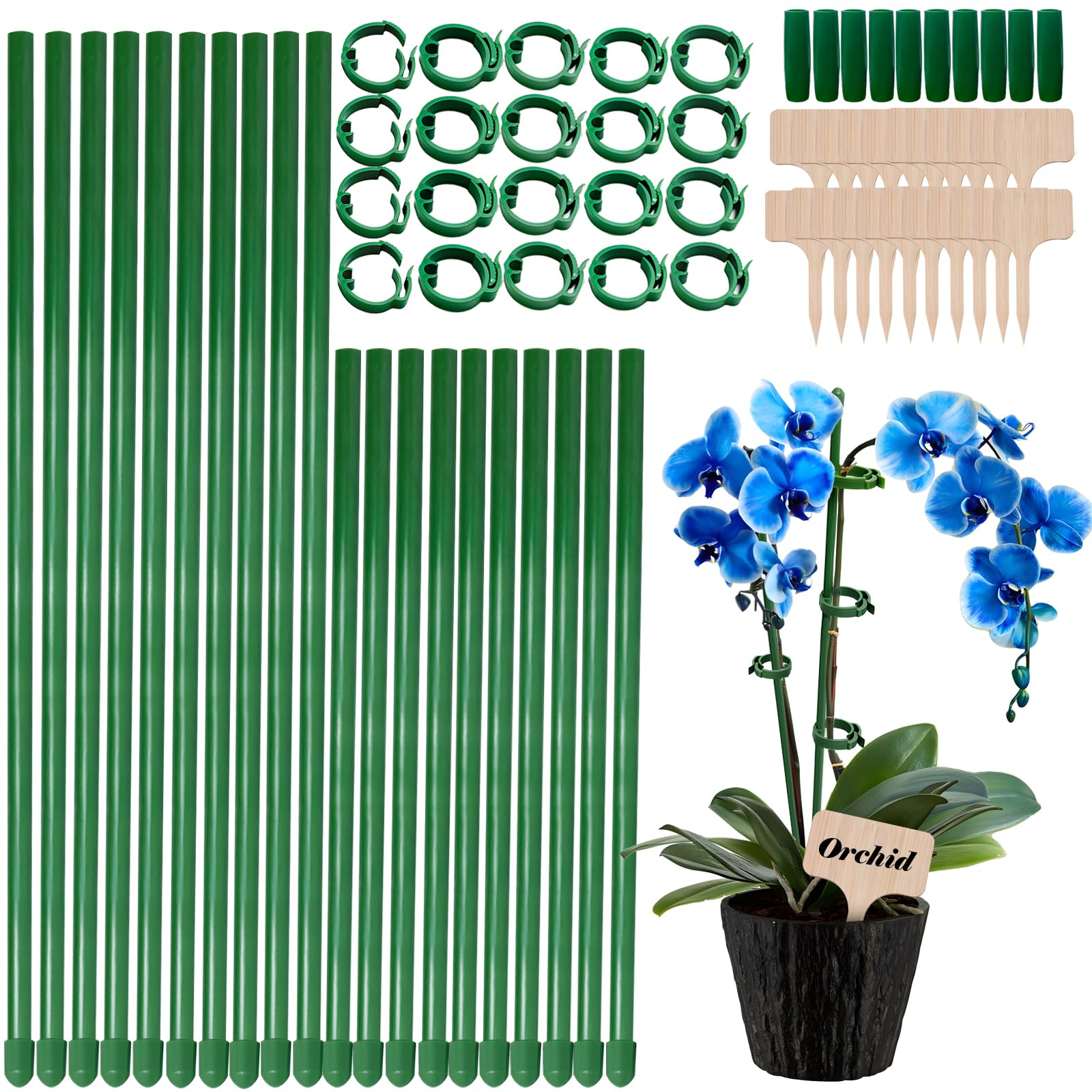 Amazon.com : Santentre 20Pcs Adjustable Plant Stakes, 18"&12" Plant ...