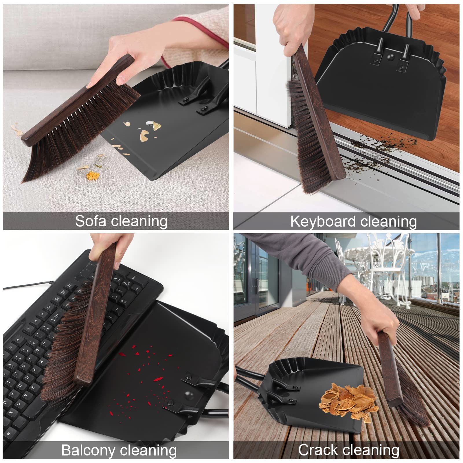 Snapklik.com : Heavy Duty Black Metal Dust Pan -Handheld Dustpan