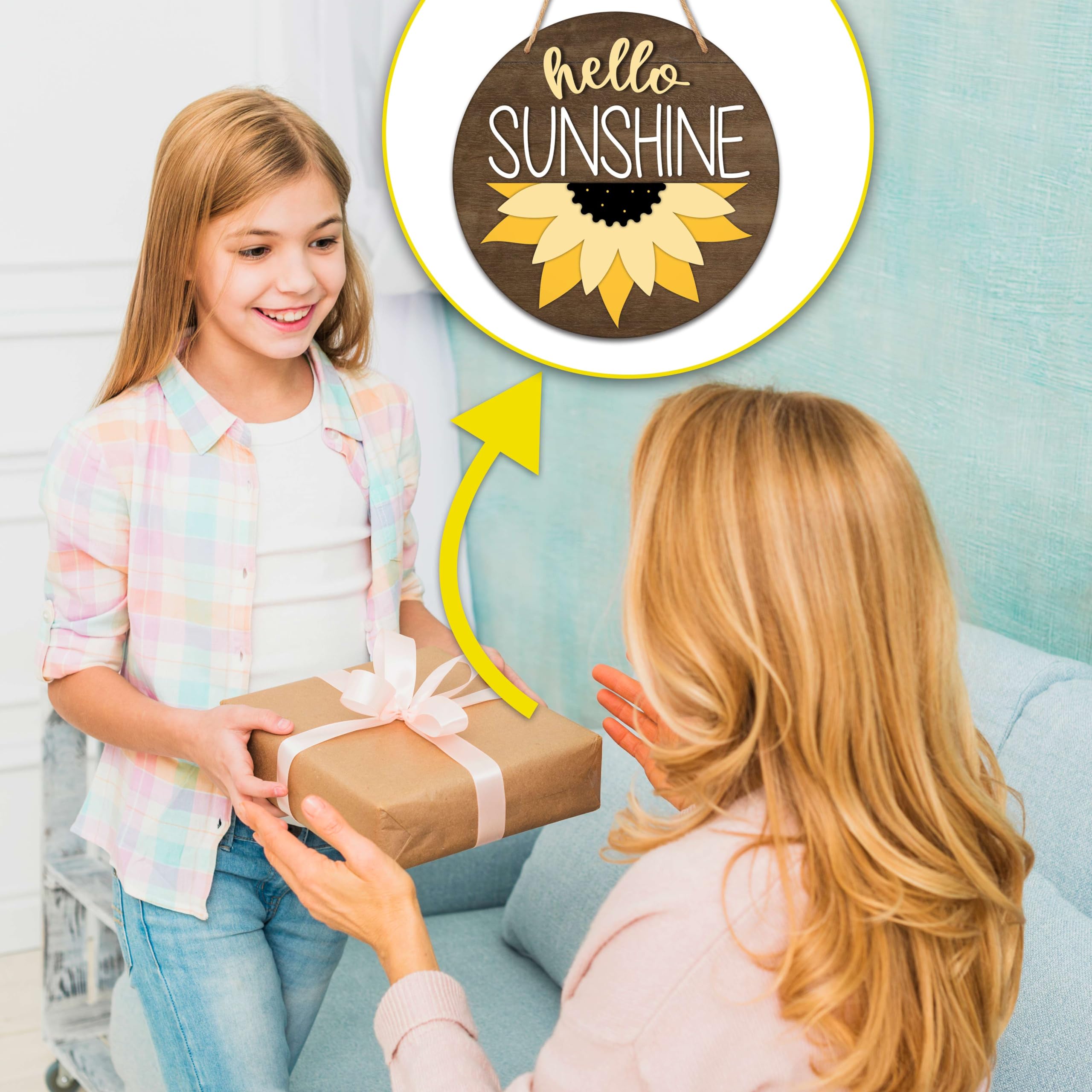 Snapklik.com : Hello Sunshine Decorations For Home, 10" Farmhouse ...