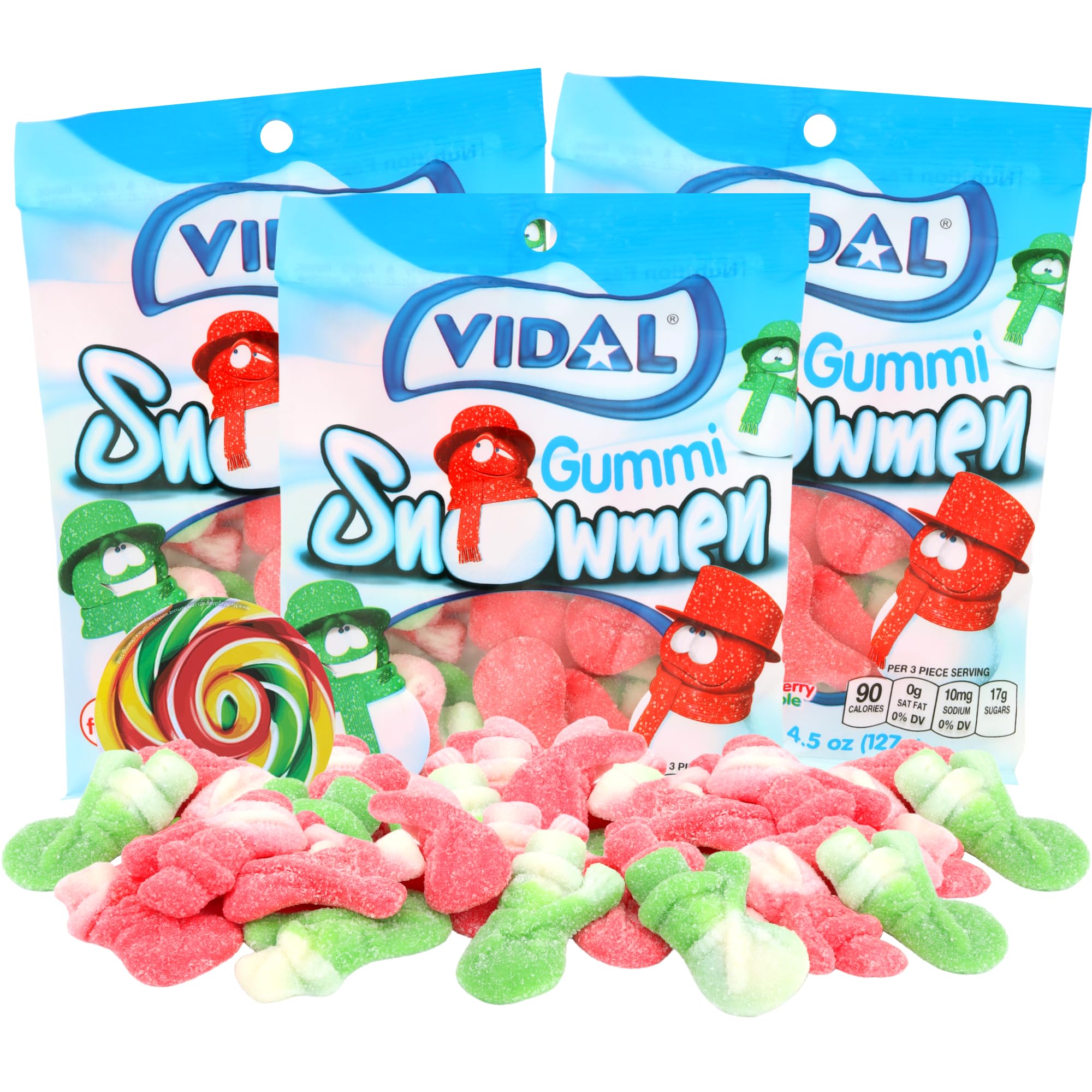 Amazon.com : Holiday Candy Christmas Gummies Bags, Swirl Sticker ...