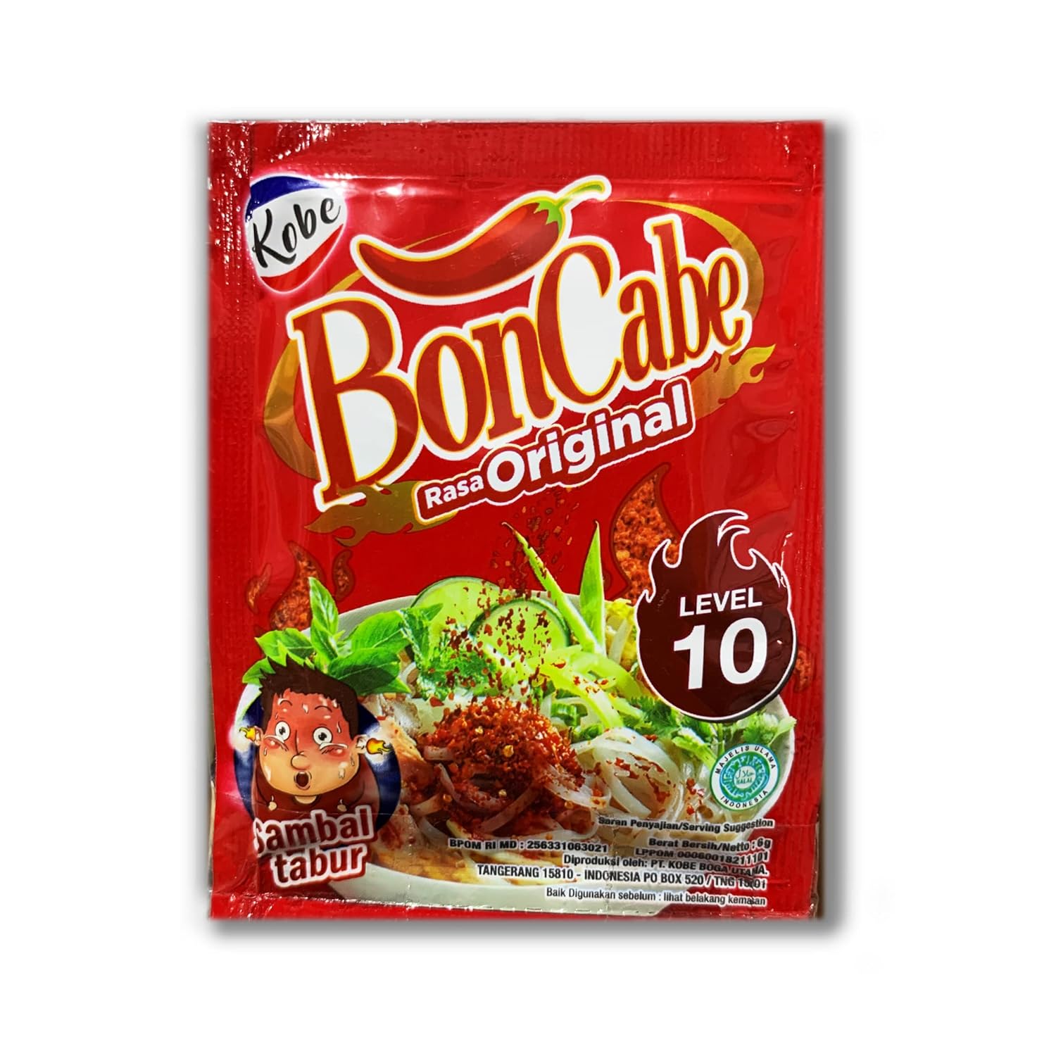Amazon.com : 12 sachets x Kobe BonCABE Sambal Tabur (Chili Original ...