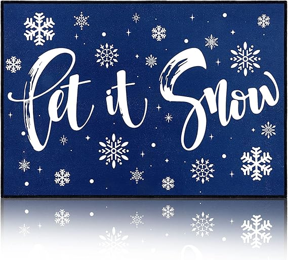 Amazon.com: Let It Snow Doormat Winter Snowflake Doormat Decorative 24 ...