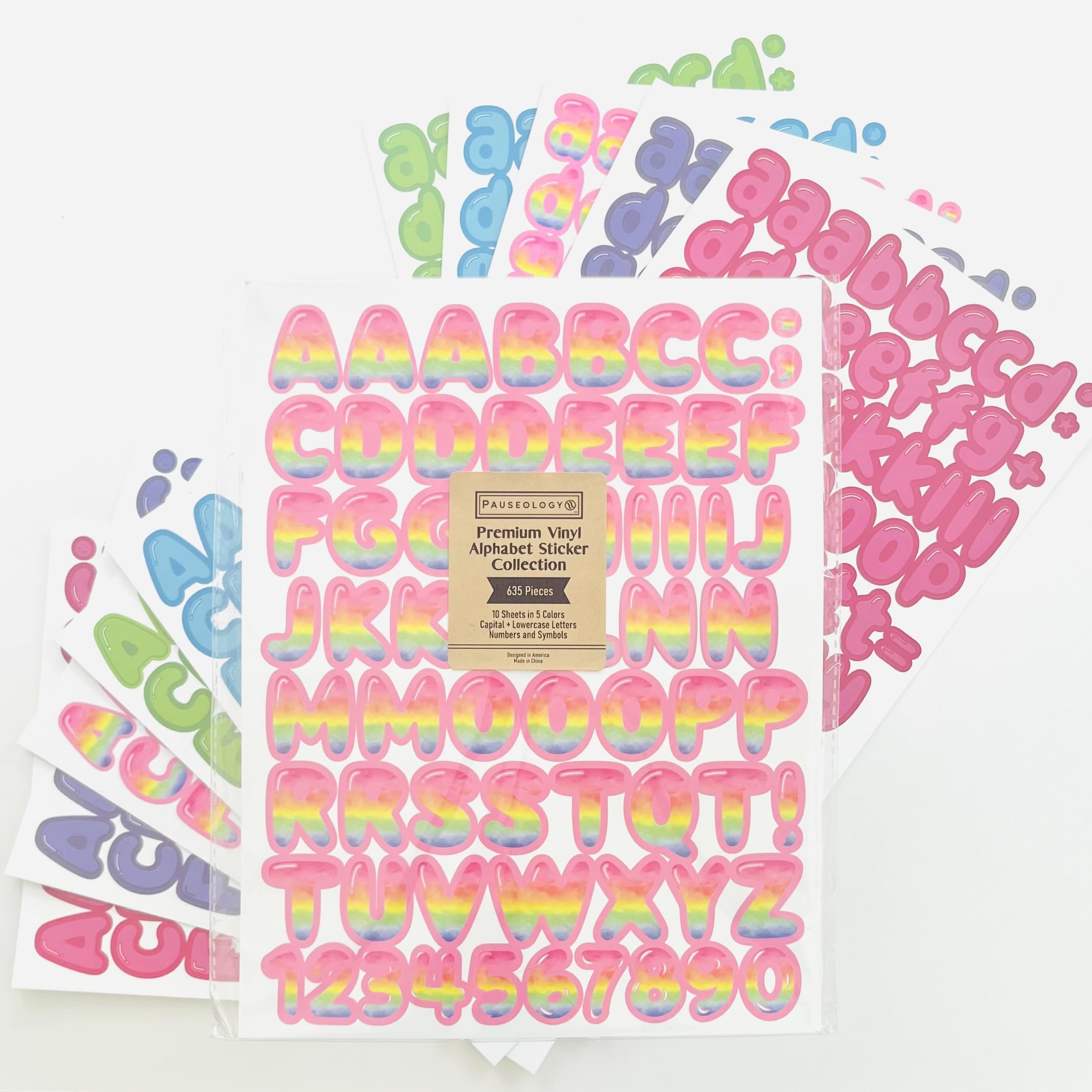 Amazon.com: 635 PCS 1.3in Premium Vinyl Balloon Alphabet Stickers, 10 ...