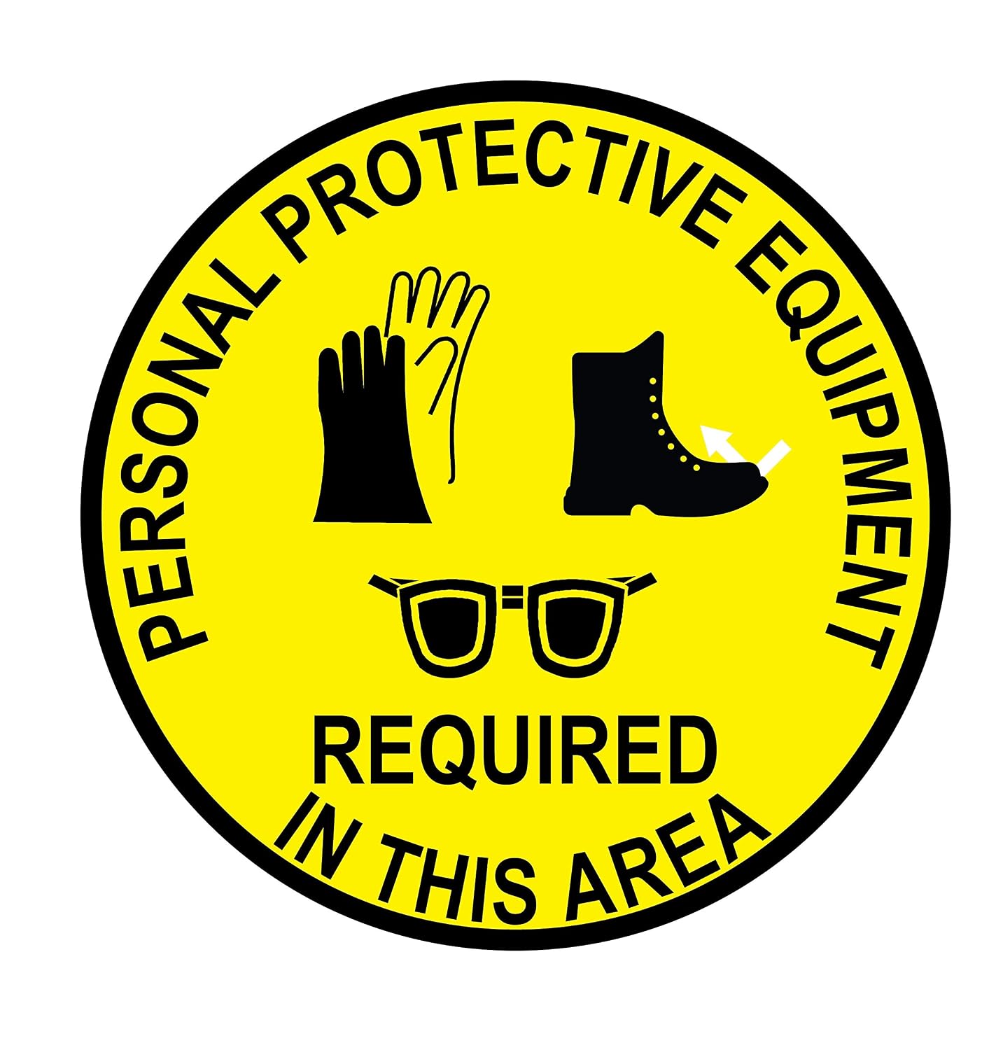 Graphical Warehouse PPE Required GV BT GL Floor Sign-12" : Amazon.in ...