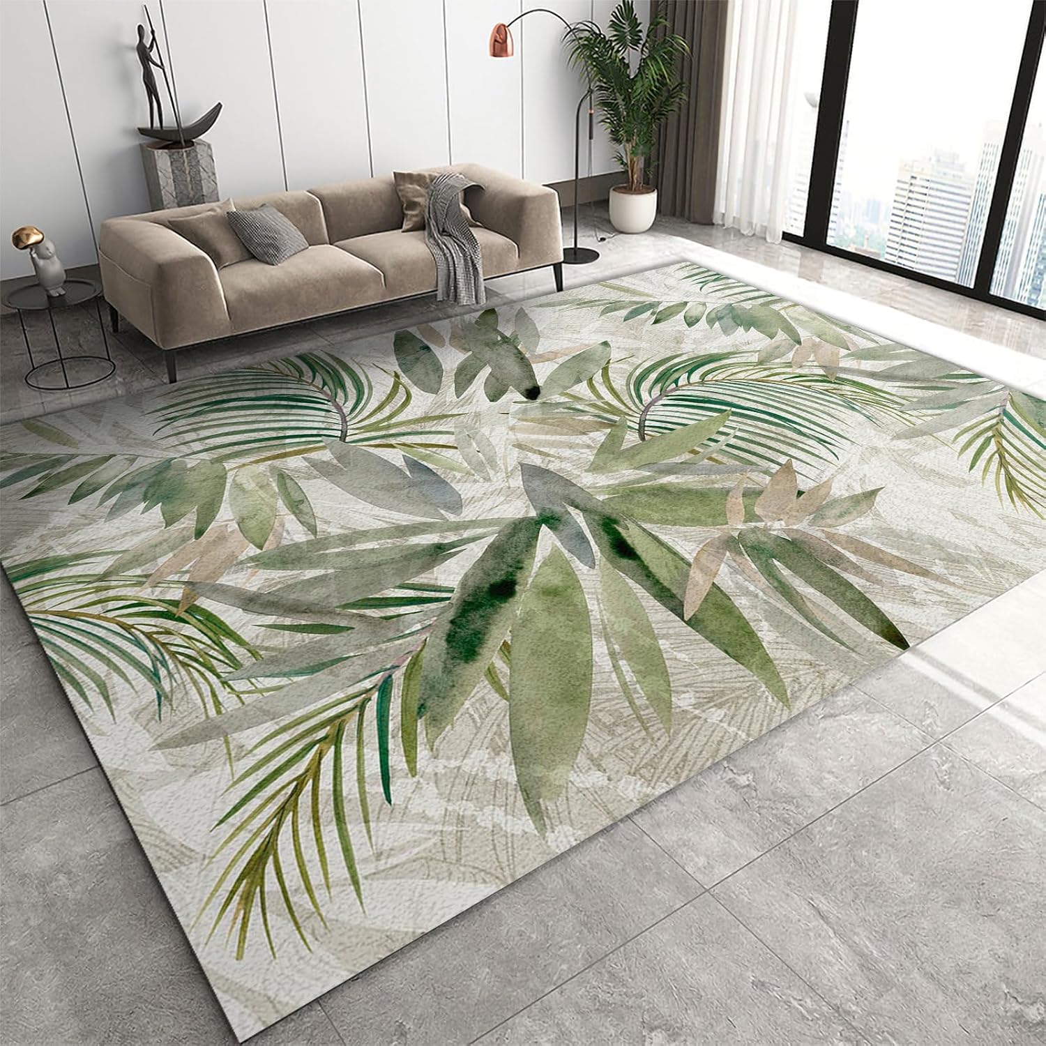 Amazon.com: 3x6 Runner Rugs Retro Tropical Green Plants Bedside Rug ...