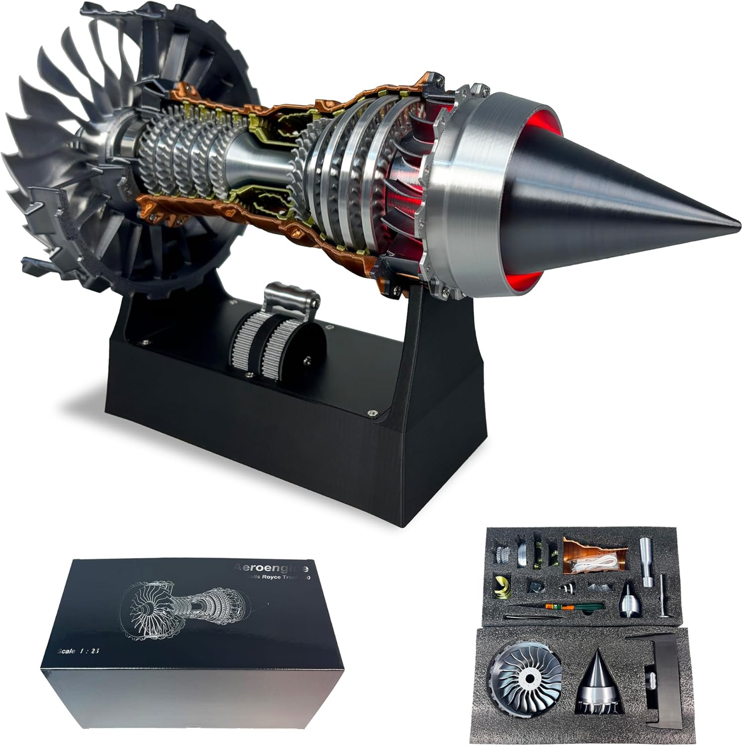 Amazon.com: HI-REEKE Jet Engine Model Kit, TR900 Turbofan Aircraft ...