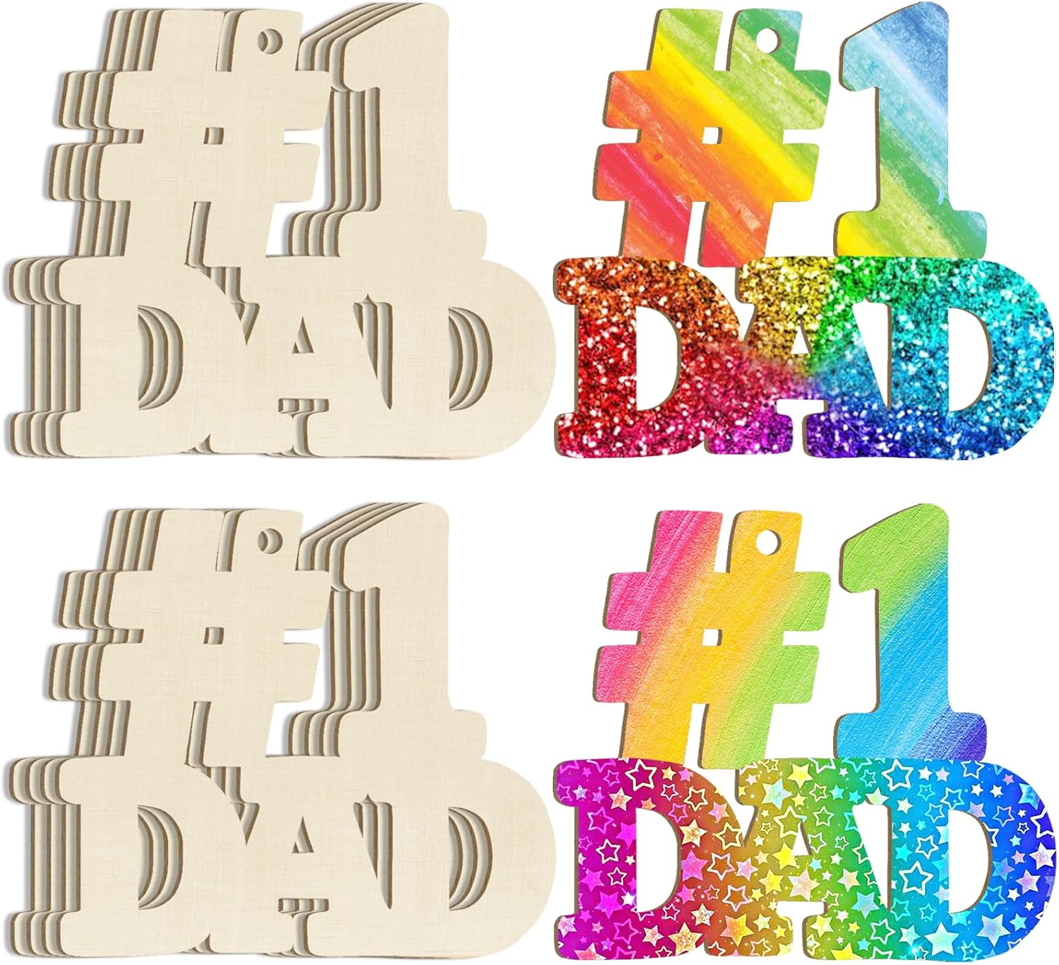 Amazon.com: Wooden DAD Letter Ornaments to Paint 7 Inch, Large Size ...