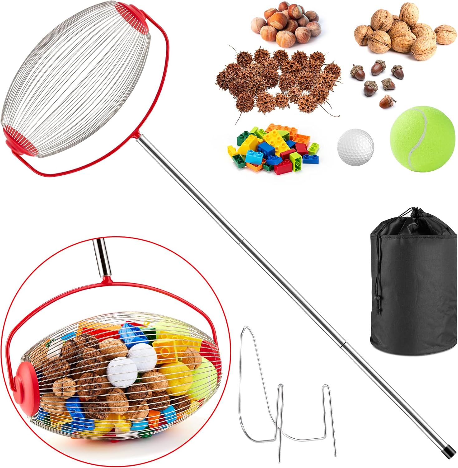 Amazon.com : MarchingGreen Large Nut Gatherer Rolling,Acorn Picker ...