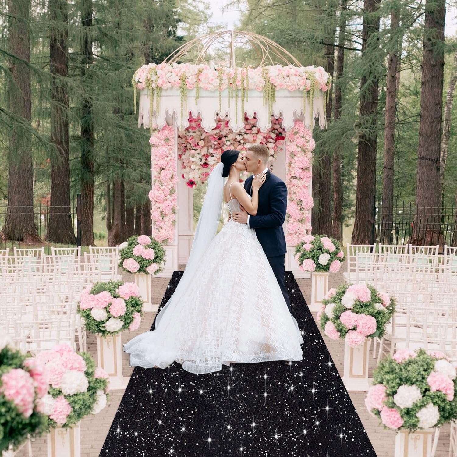 Bride And Groom Sequin Runner 12 Packs Sequin Table Runners, Glitter