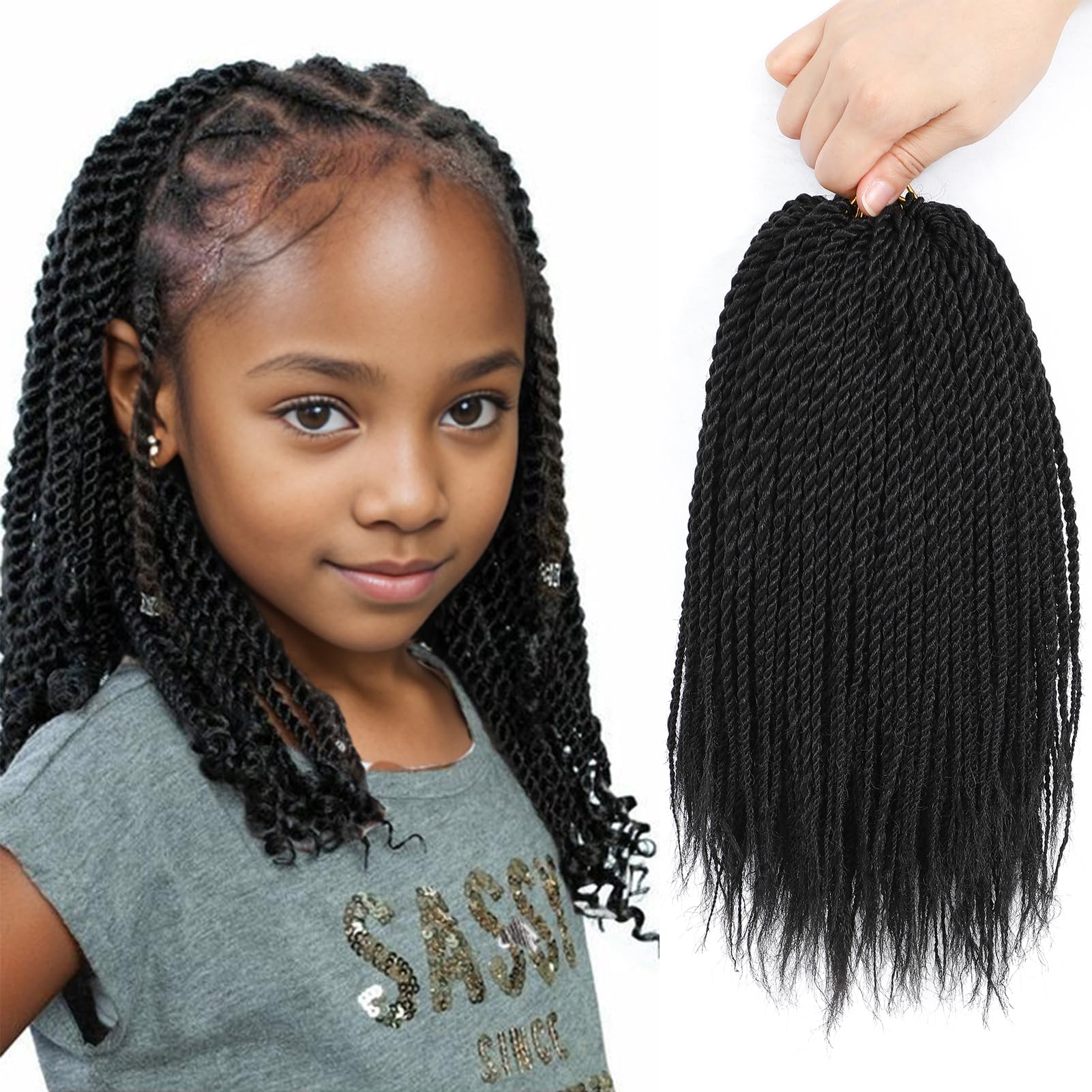Amazon.com : Geyashi Hair 18 Inch 6 Packs/Lot 1B Black Color 30 Strands/Pack 2S Senegalese Twist ...