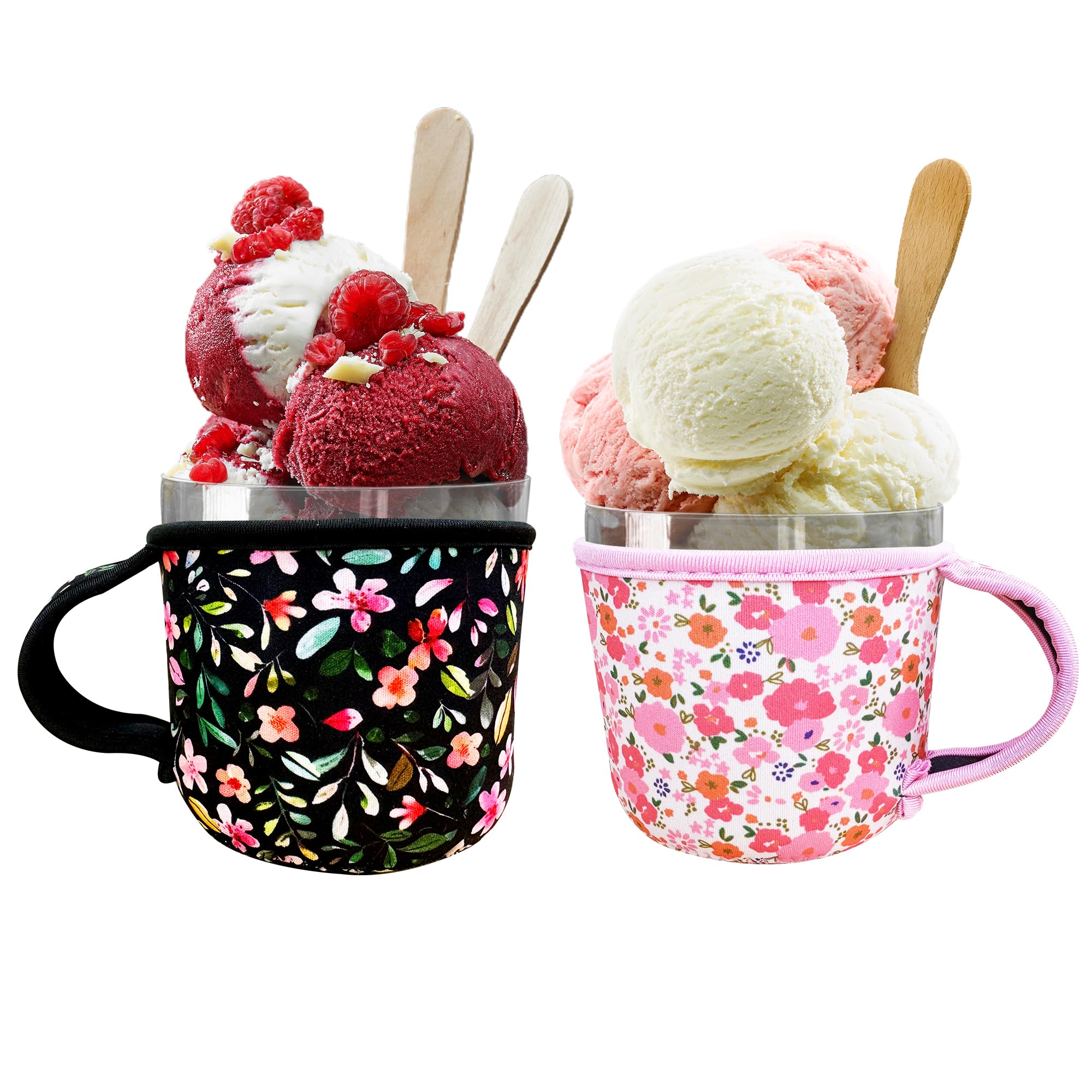 Amazon.com: AMUSEPROFI 2 Pack Pint Size Ice Cream Sleeves Cozy Neoprene ...