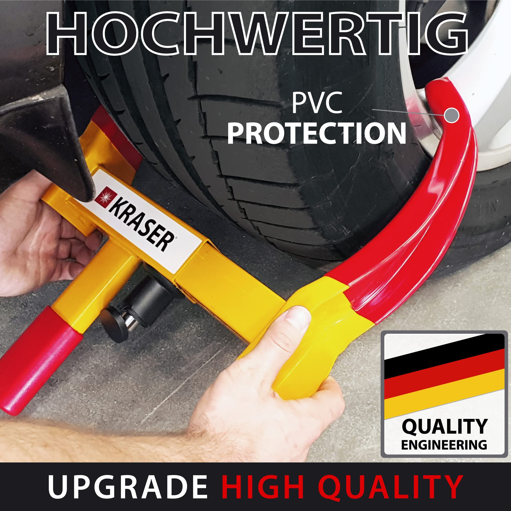 Snapklik.com : WA820 Heavy Duty Wheel Clamp Lock, Anti-Drill Ball ...