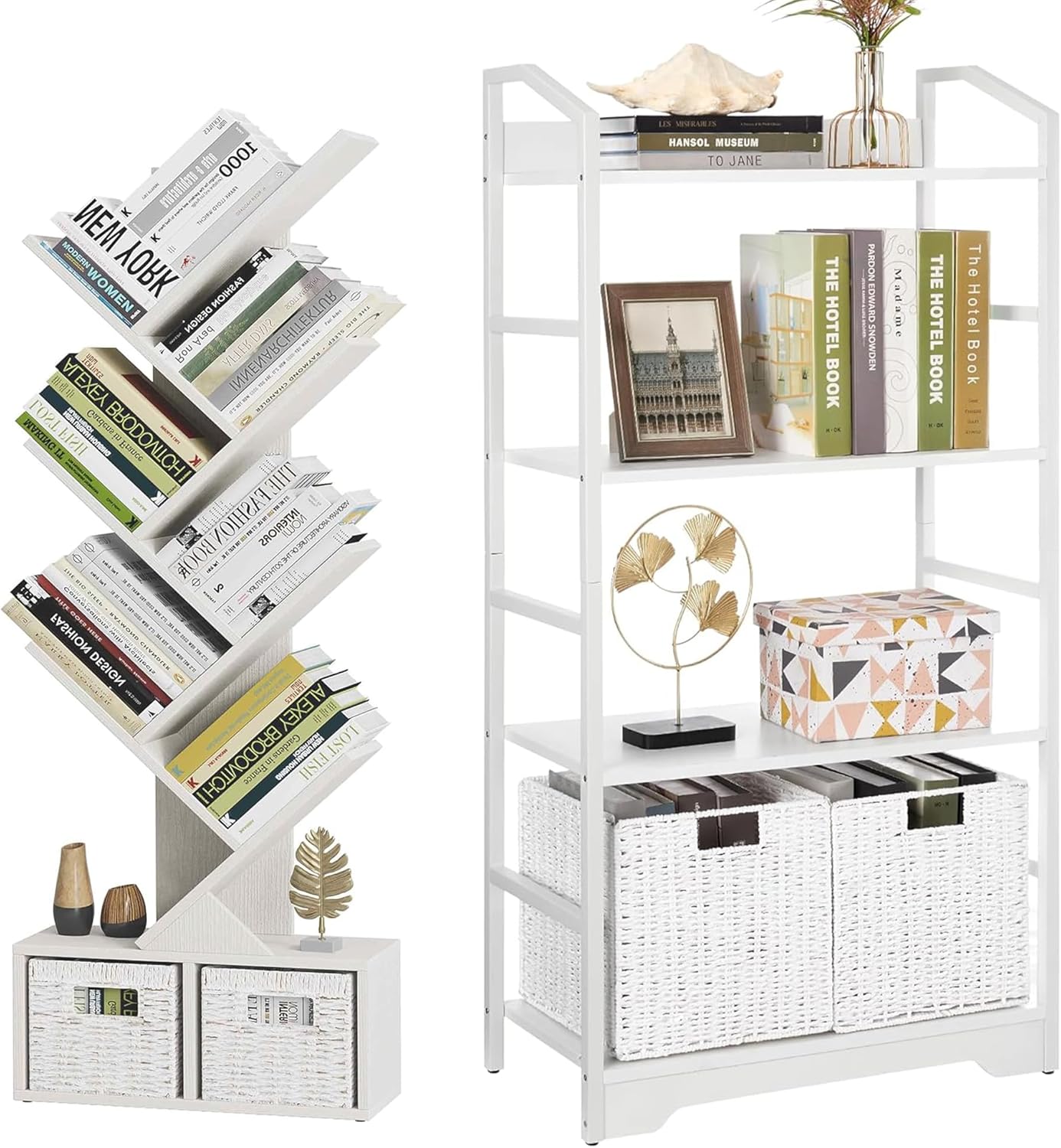 Amazon.com: 6 Tier Tree Bookshelf - Modern Shelf Floor Standing ...