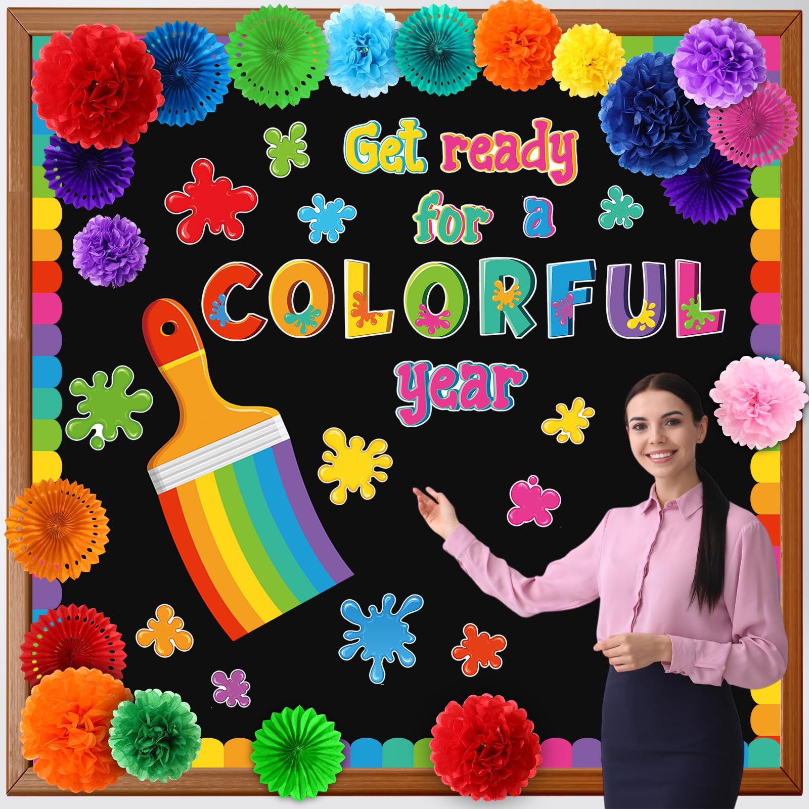 Snapklik.com : Qilery Get Ready For A Colorful Year Bulletin Board Set ...