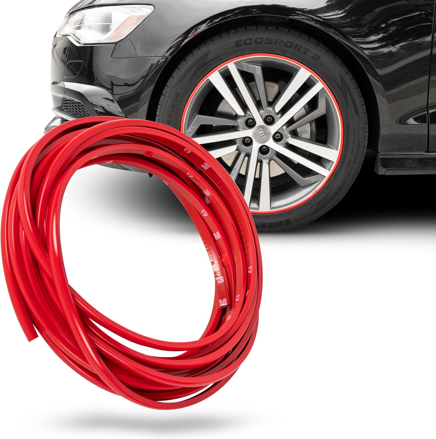 TRUE LINE - Protector de llanta automotriz (rojo) - Protector de calidad premium para llantas de ...