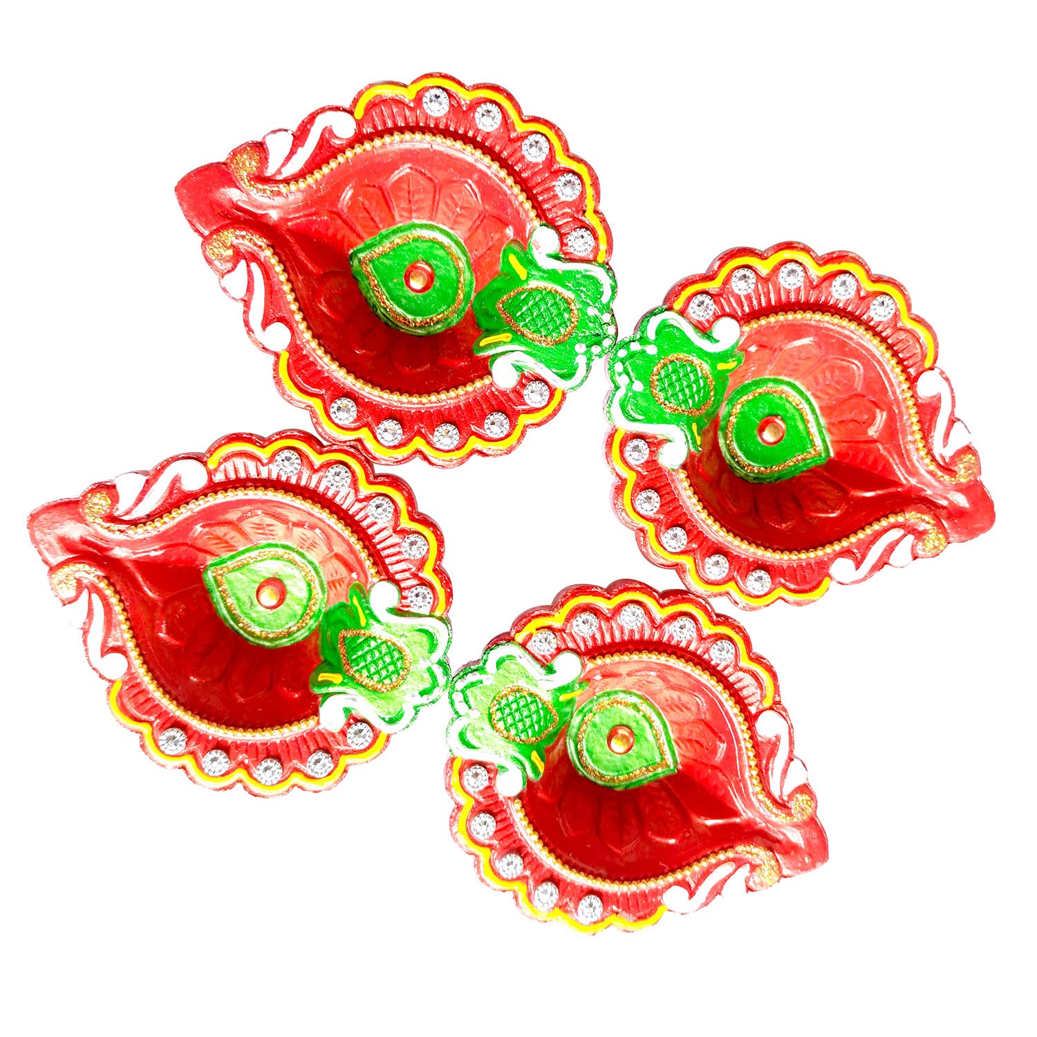 Buy Set of Six Traditional Desing This Colorful Diya has Been Used for ...