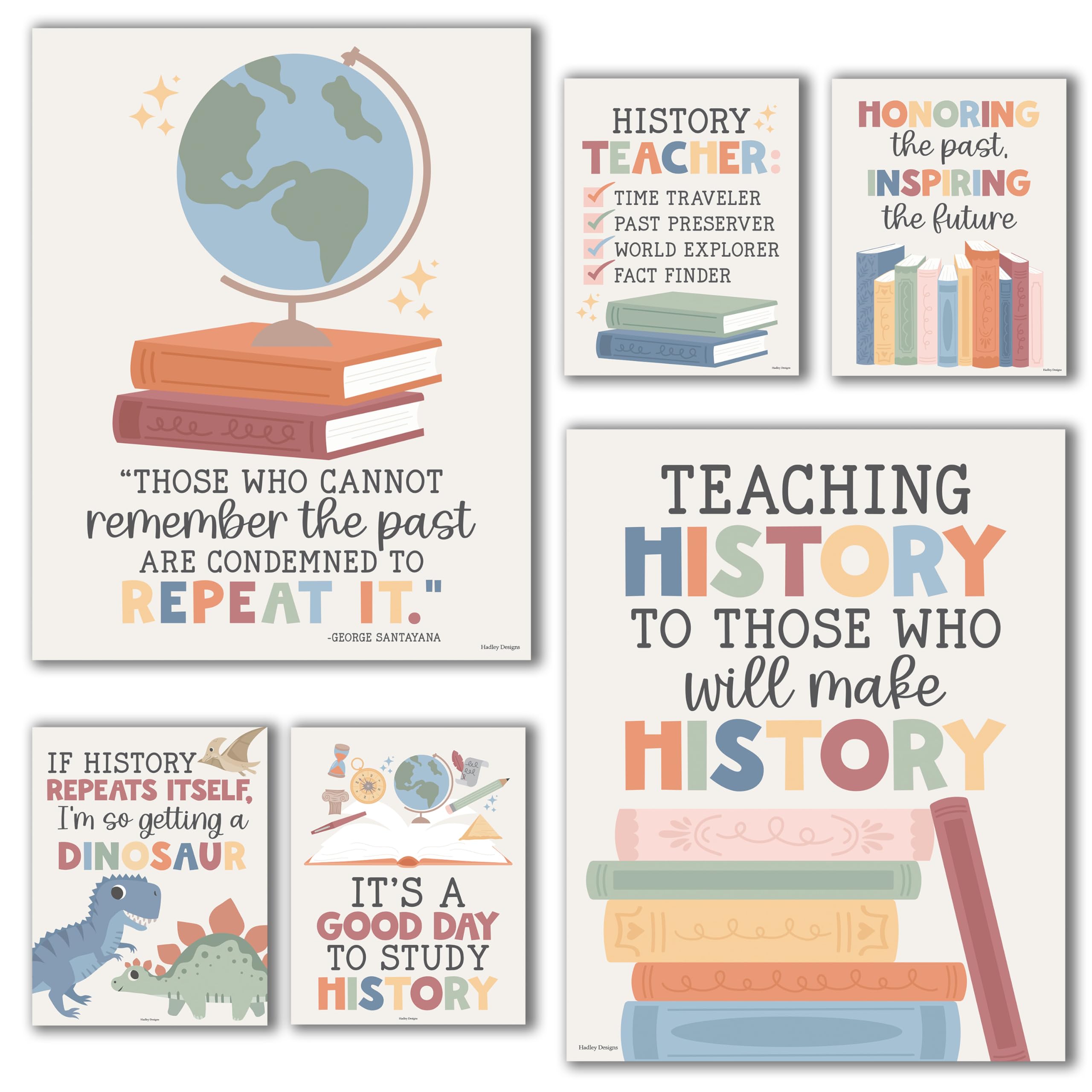US History Posters For Classroom 6-Pack Social Studies Posters - US ...