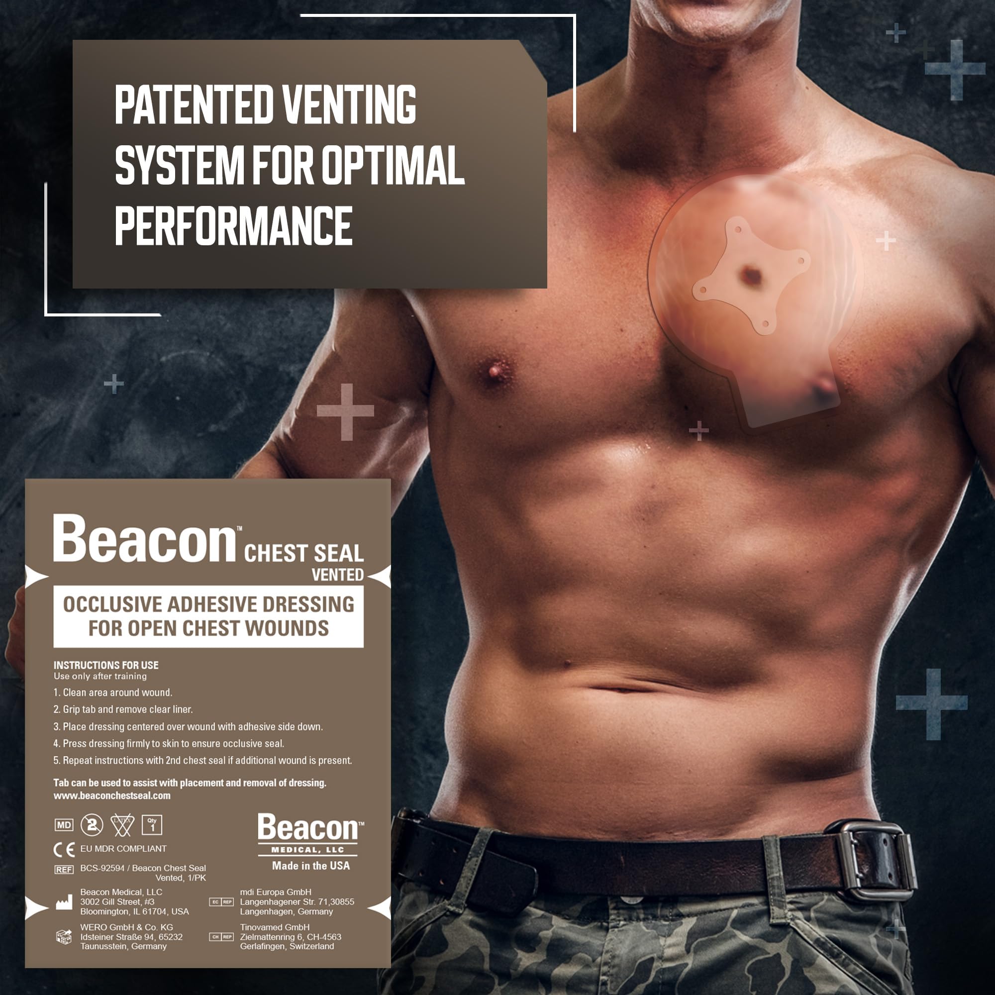 Snapklik.com : Beacon Chest Seal 2 Pack - Vented Chest Seal For Open ...