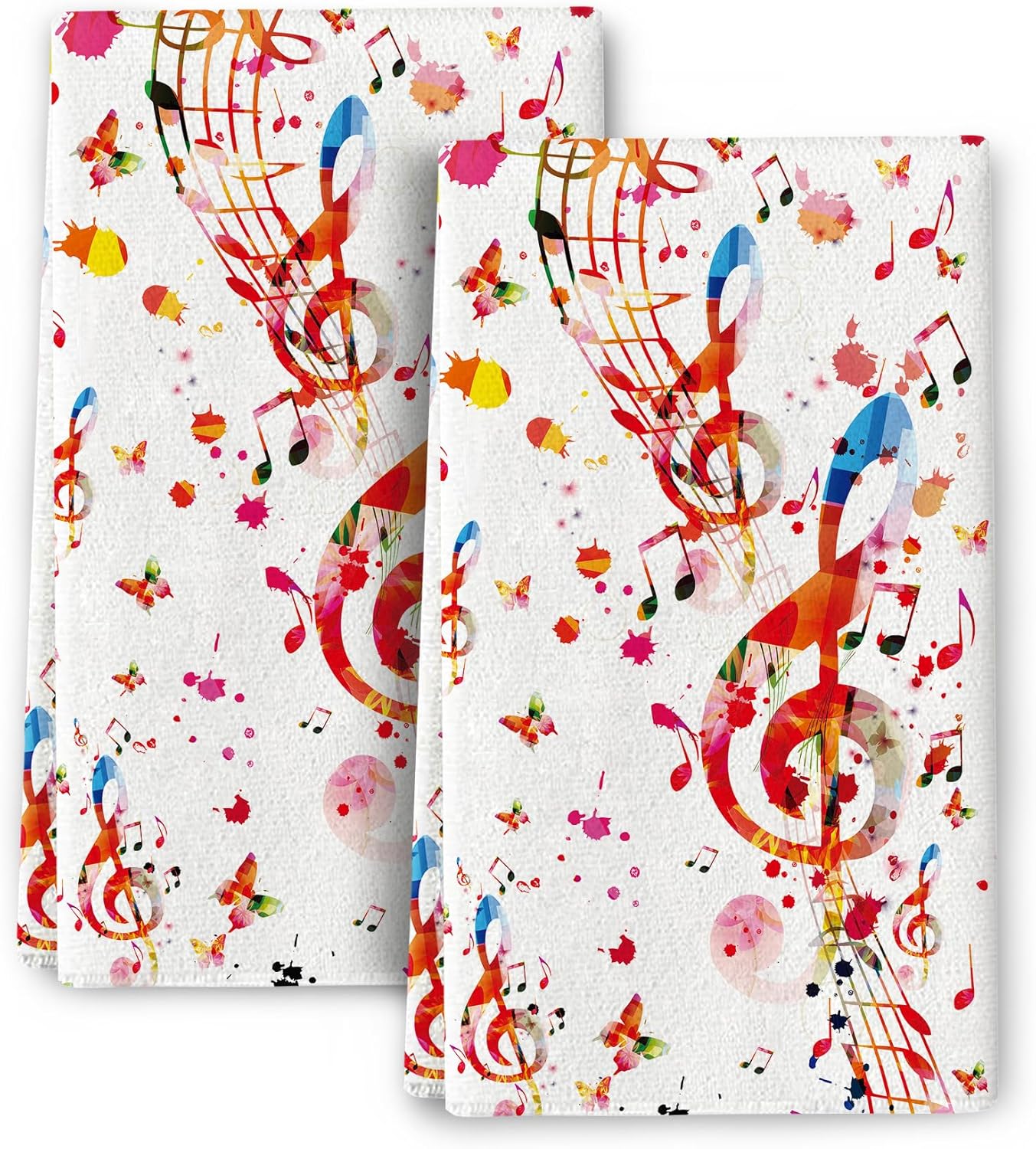 Amazon.com: Cukemip Funny Music Note Kitchen Dish Towels 16"x24 ...