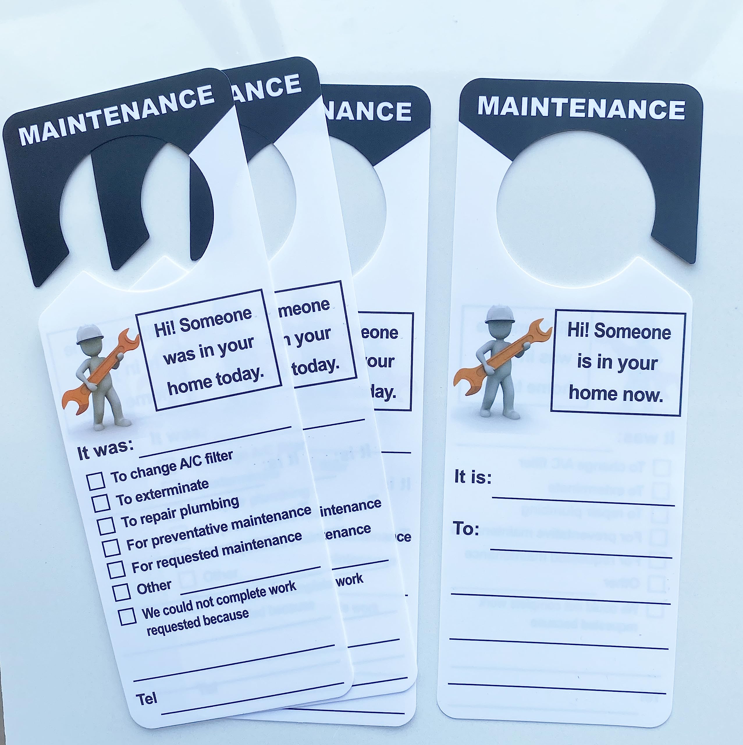 Amazon.com : 3.5x9.5 inch 100 Packs Maintenance Door Hanger Tags for ...