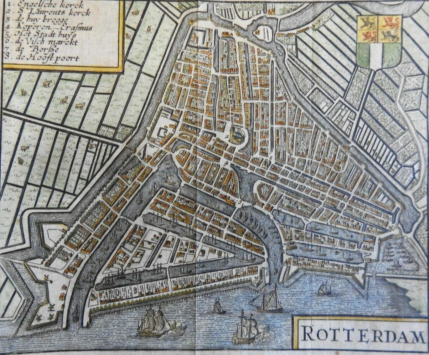 Amazon.com: Rotterdam Holland Netherlands Low Countries 1678 detailed ...