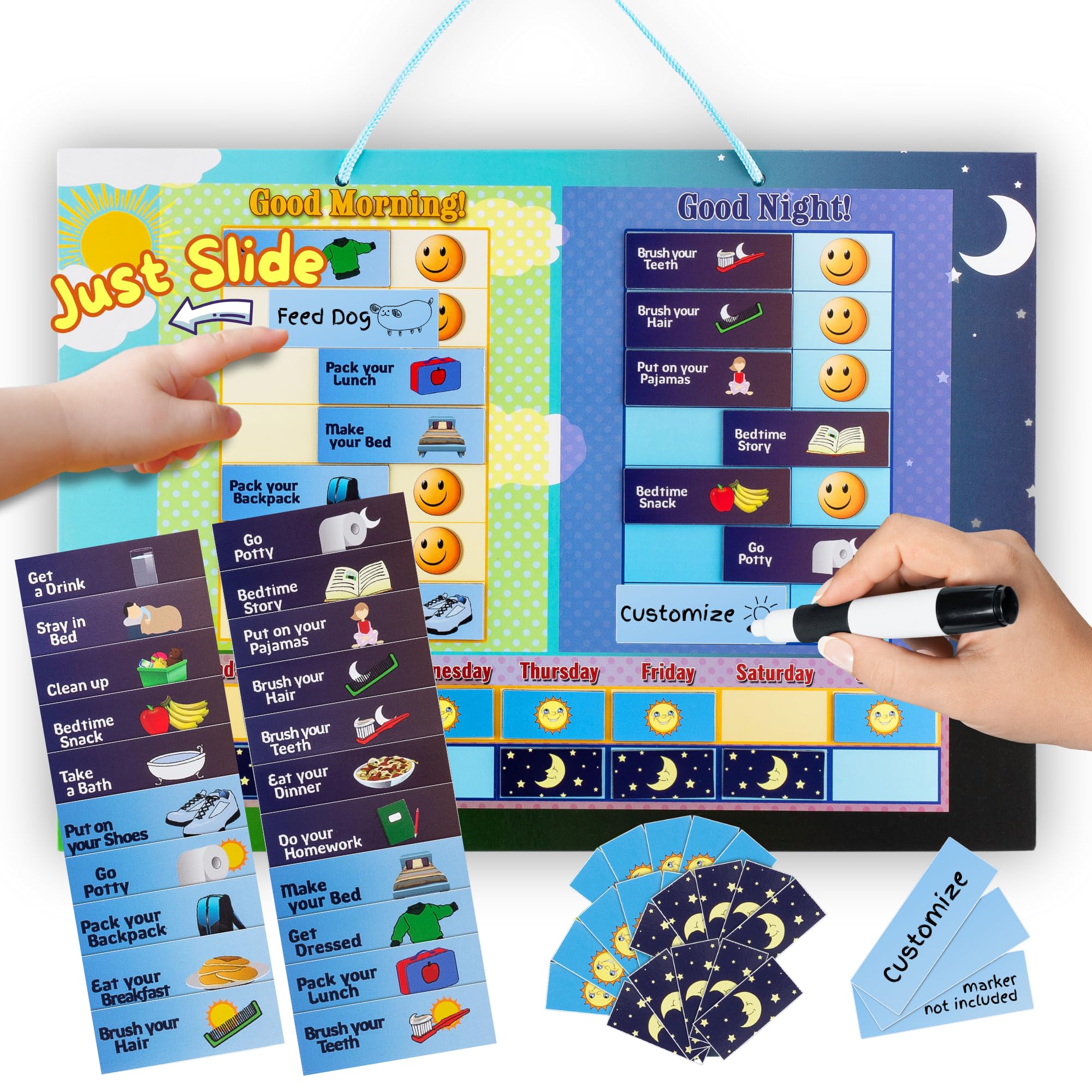 Magnetic Chore Chart For Kids At Home Morning And Bedtime | Desertcart ...